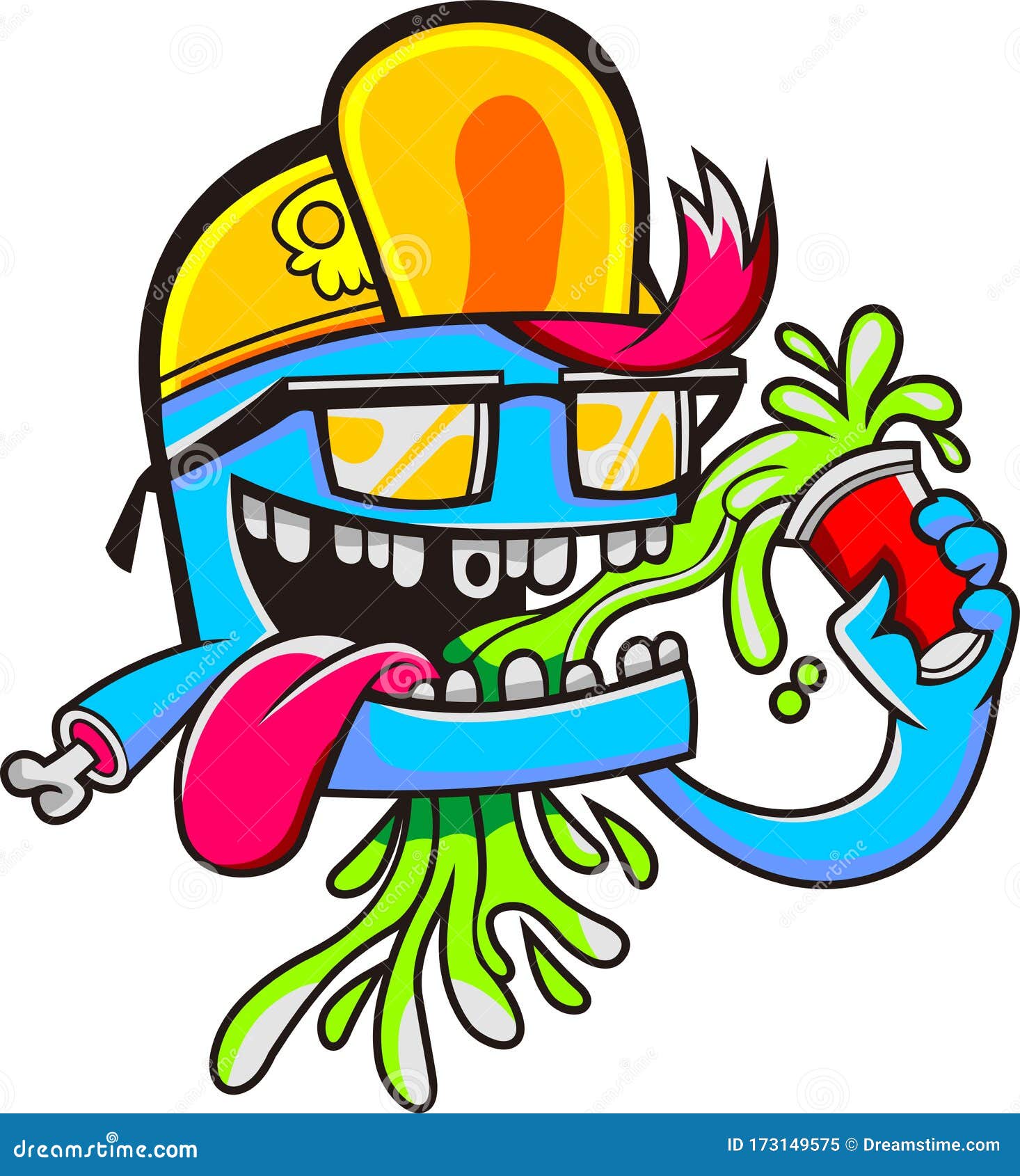 Monsters That Are Drinking Chemical Liquids Cartoon Vector ...