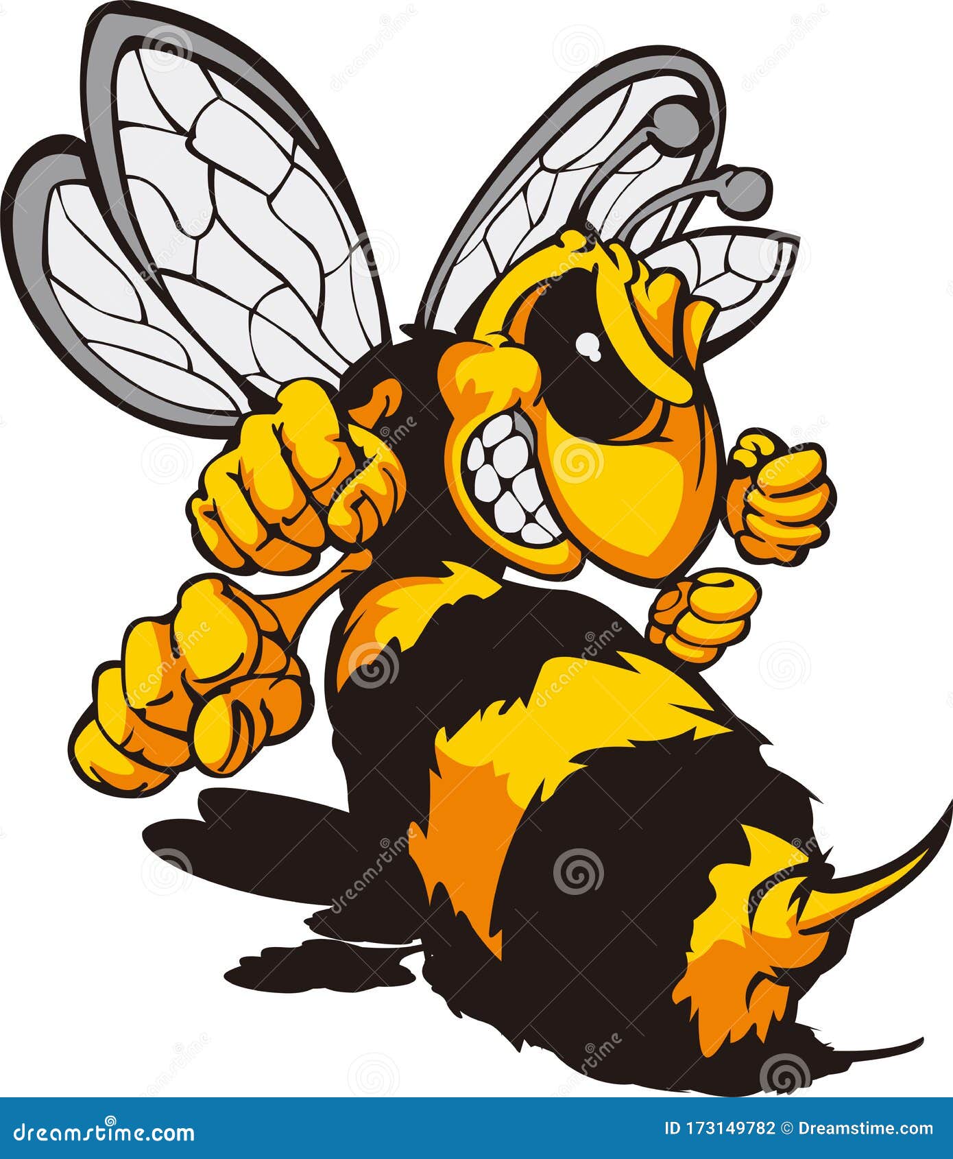 Bee Monster with an Angry Face Stock Vector - Illustration of demon ...