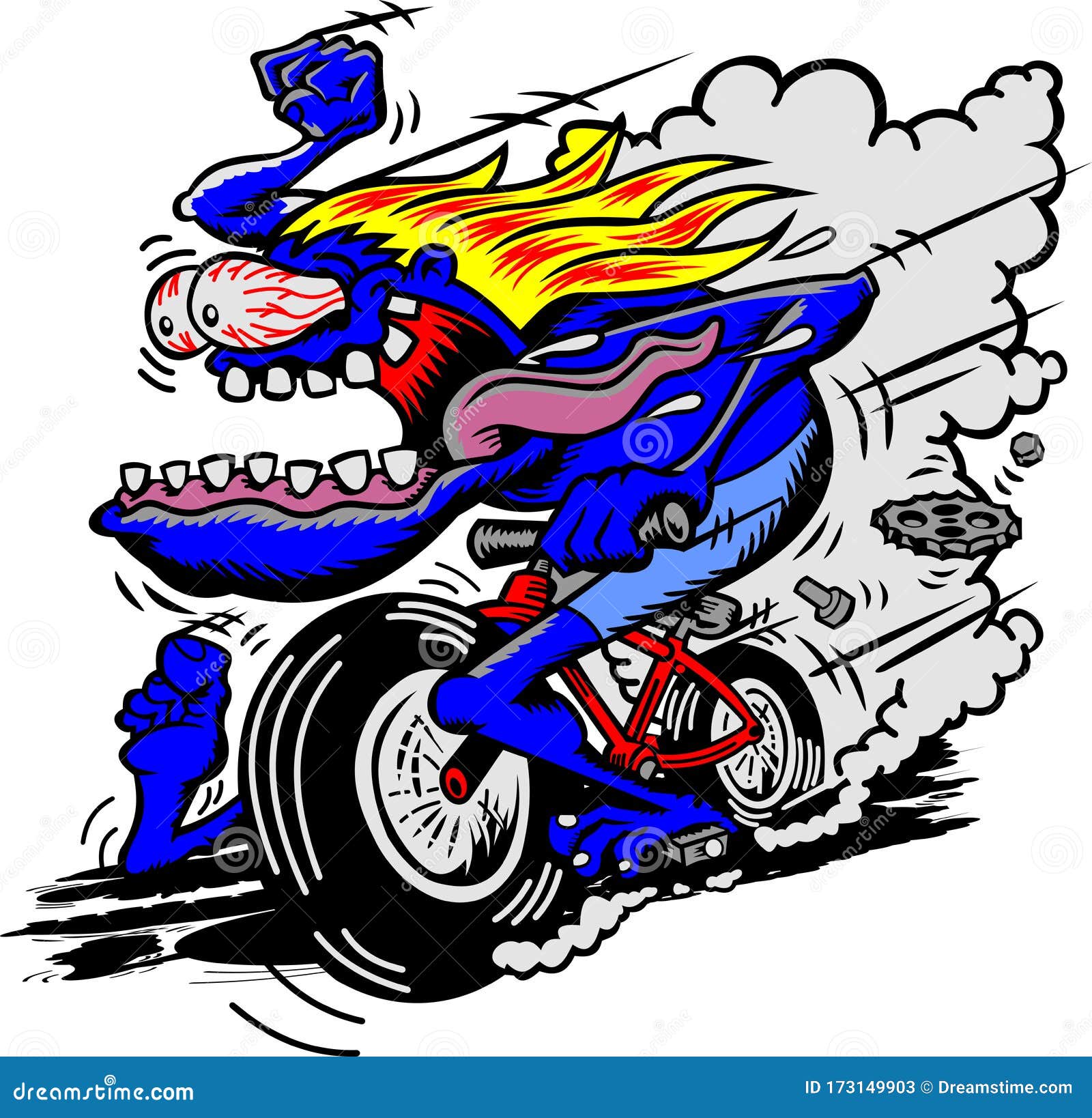 Monster Zombie on Ride the Cycling Stock Vector - Illustration of ...