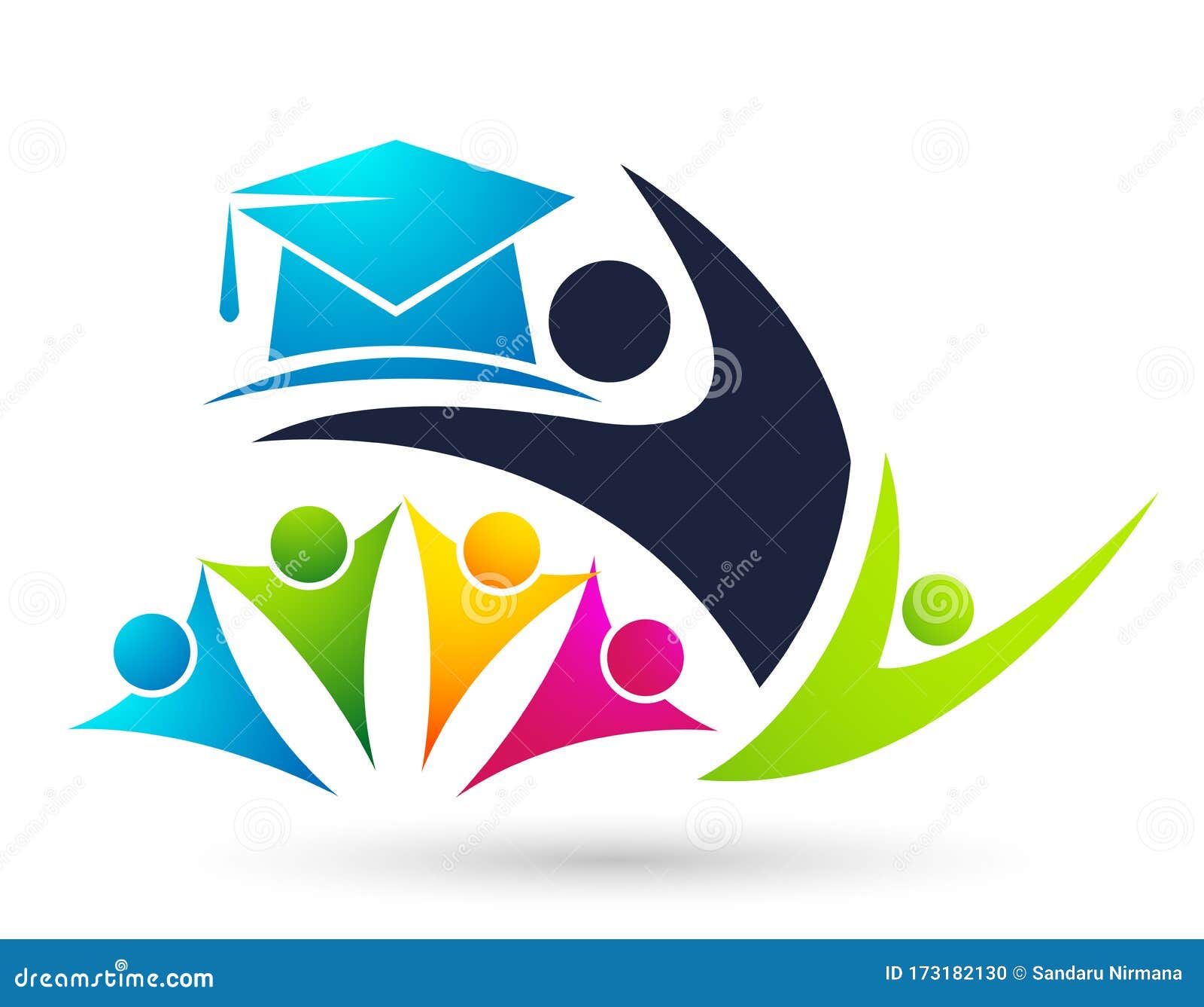 Graduates Couple Academic World Education Students Logo Icon Successful ...