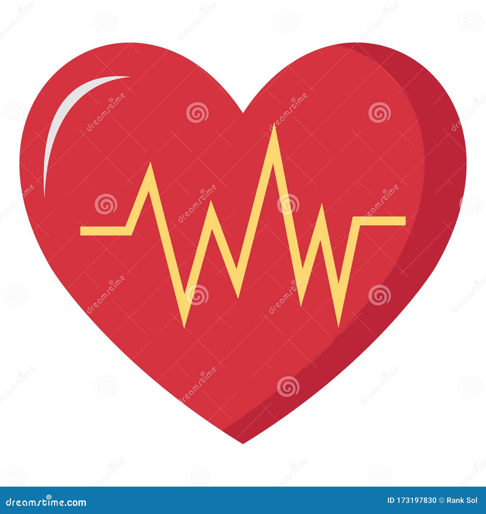 Basic RGB Electrocardiogram, Heart, Vector Illustration Icon Which Can ...