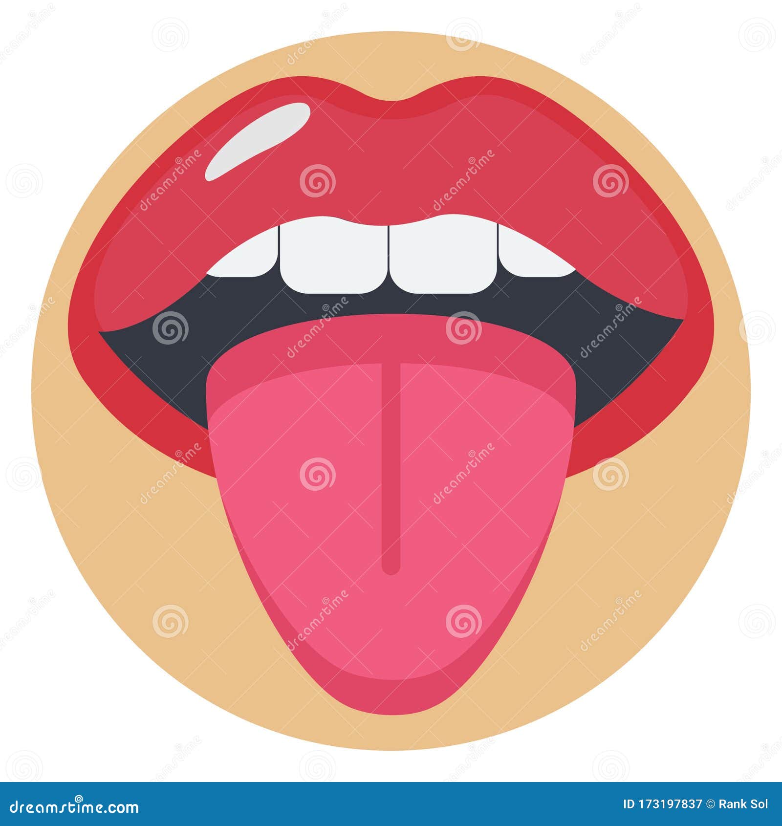 Red Human Lips Vector Illustration, Parts Of Woman Face. Graphic ...