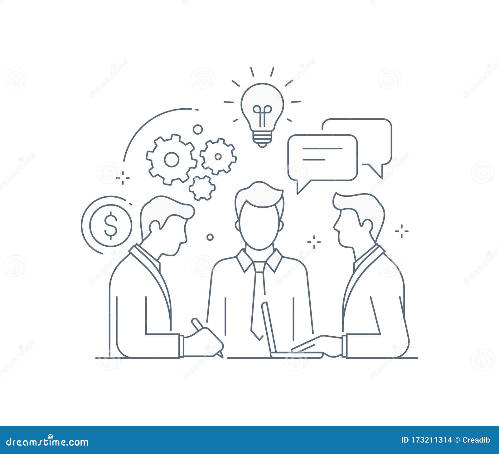 Job Interview - Vector Line Design Style Isolated Icon. Human Resource ...