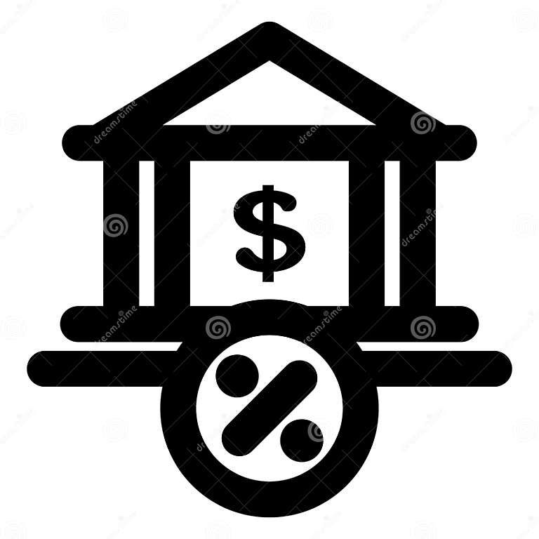 Bank, Interest Bold Line Vector Icon Which Can Easily Modify or Edit ...