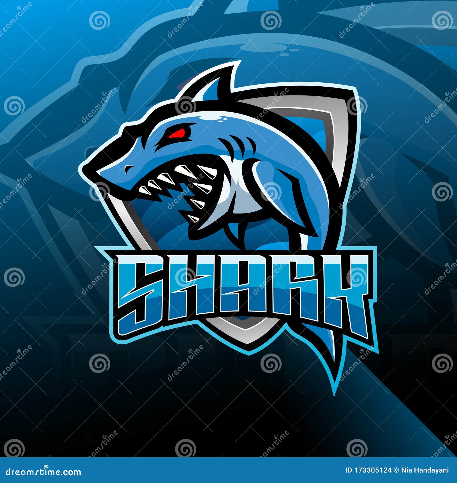 Shark Esport Gaming Mascot Logo Template. Shark Mascot Logo. Shark ...