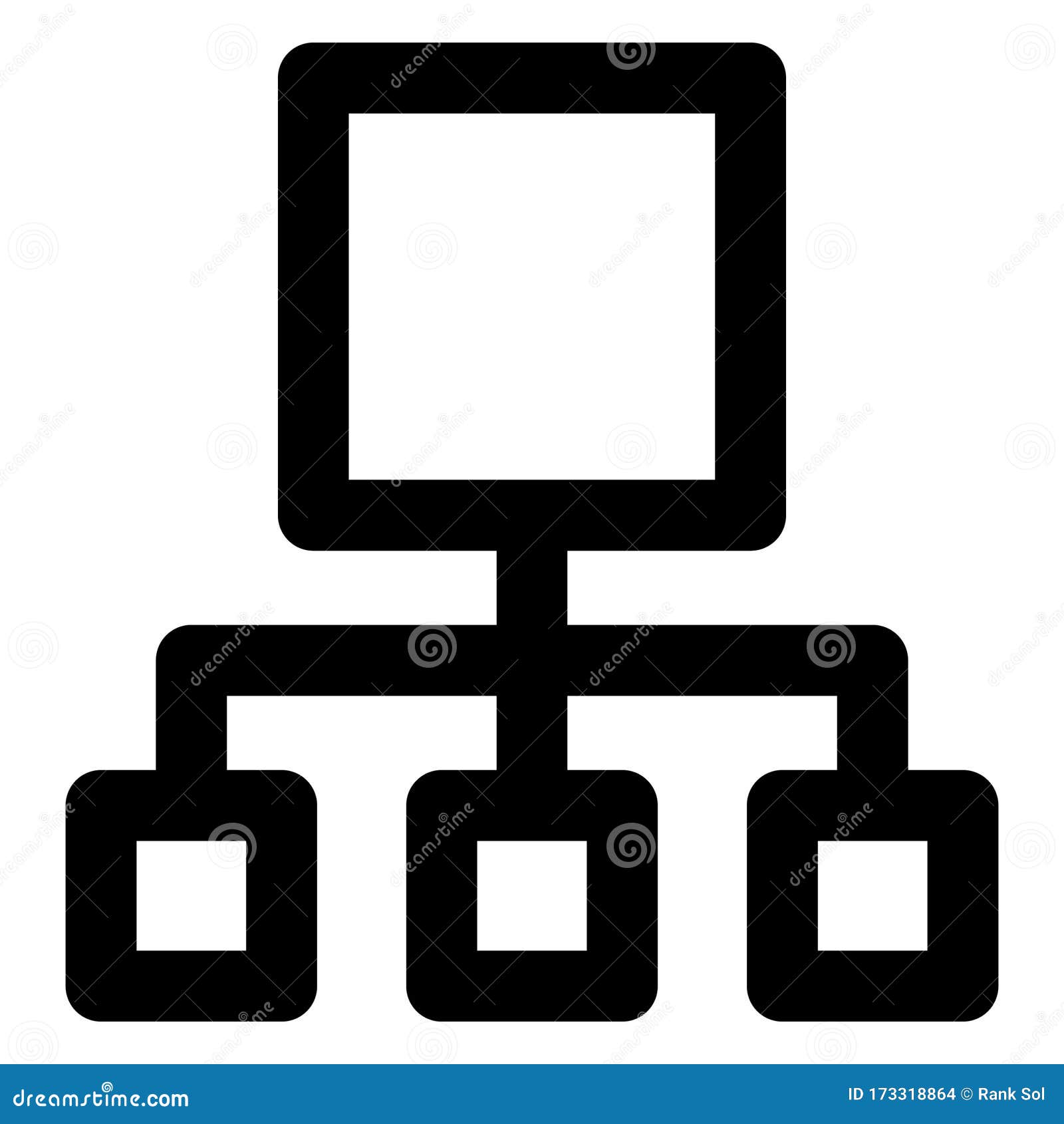 Flowchart, Network, Bold Outline Vector Icon You Can Easily Modify ...