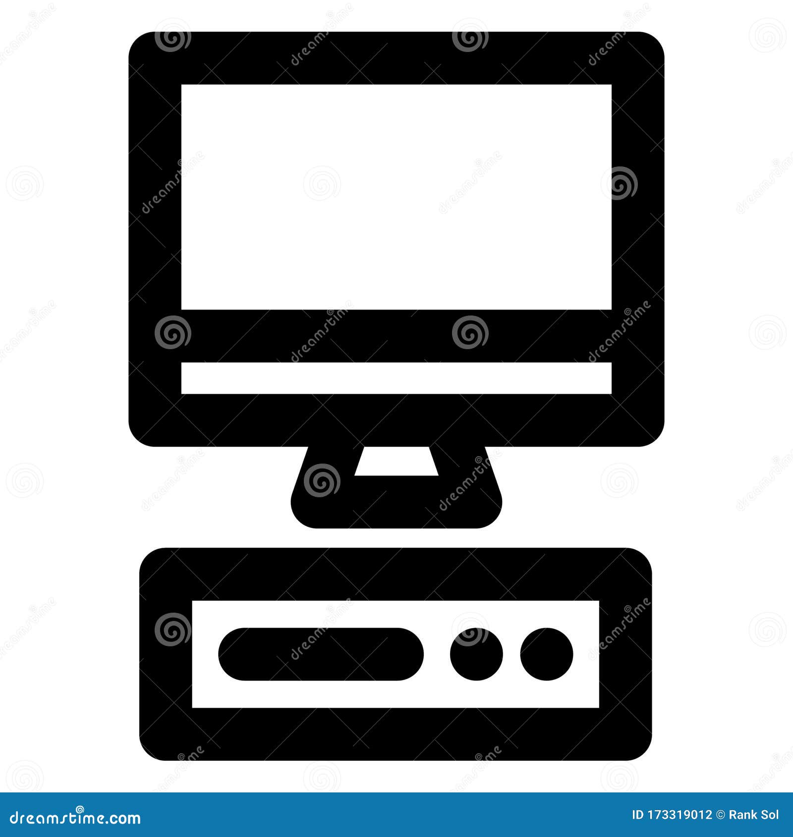Computer, Computer Hardware Bold Outline Vector Icon You Can Easily ...