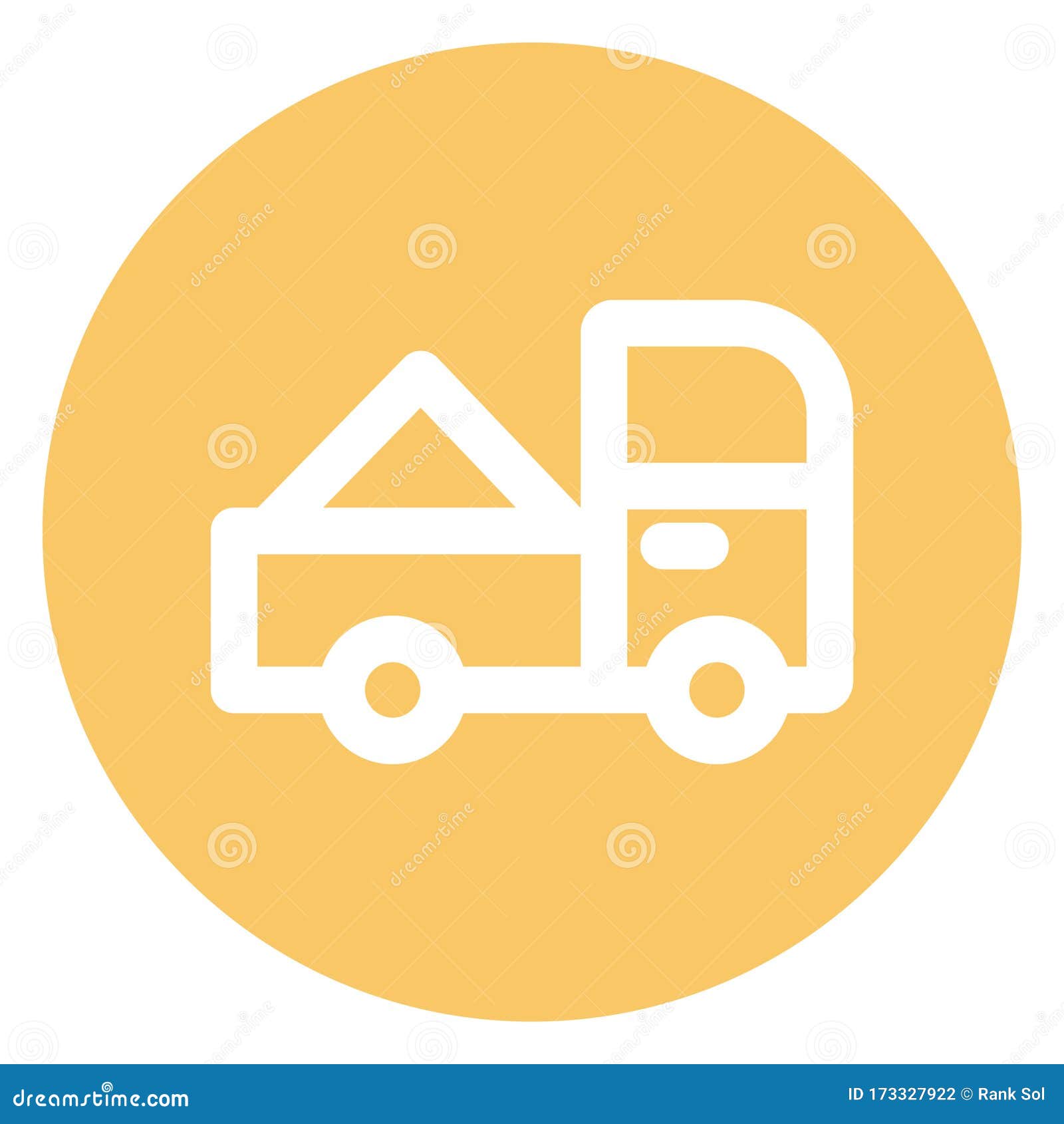 Cab Truck, Cargo Truck Bold Outline Vector Icon You Can Easily Modify ...