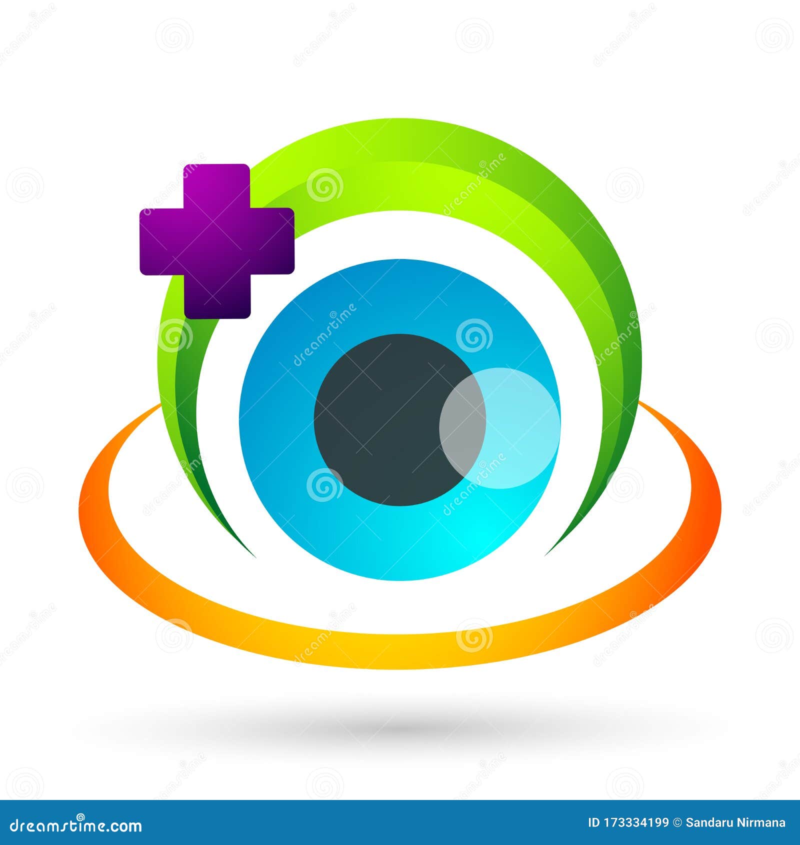 Medical Eye Care Globe Family Health Concept Logo Icon Element Sign on ...