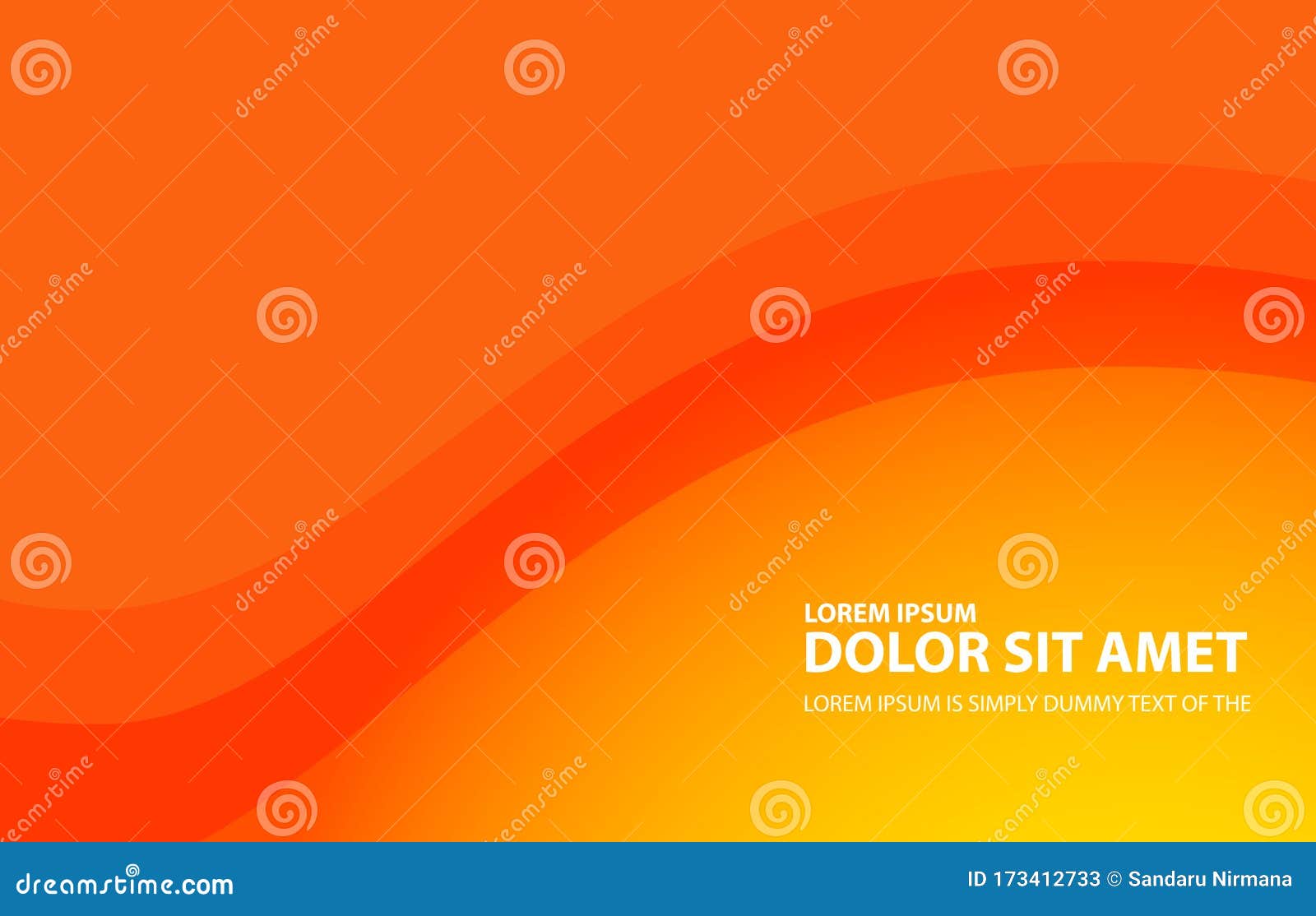 Orange Yellow Vector Template Abstract Background with Curves Lines for ...