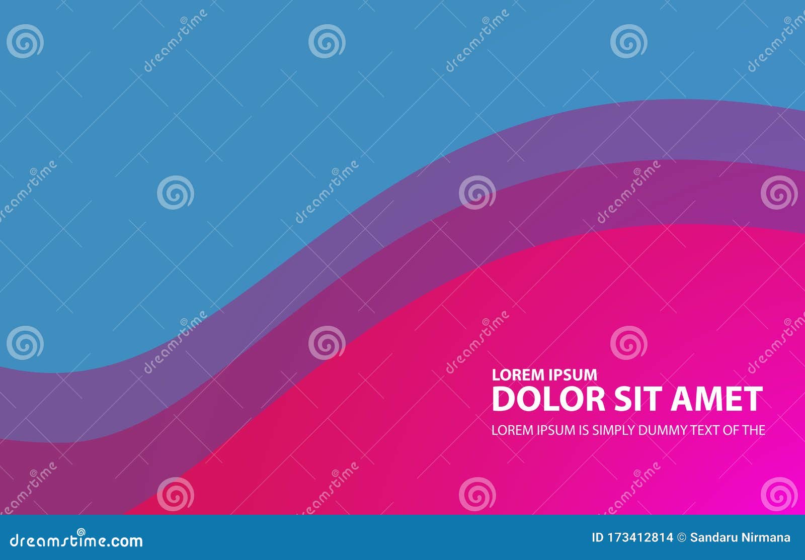 Blue Pink Vector Template Abstract Background with Curves Lines for ...