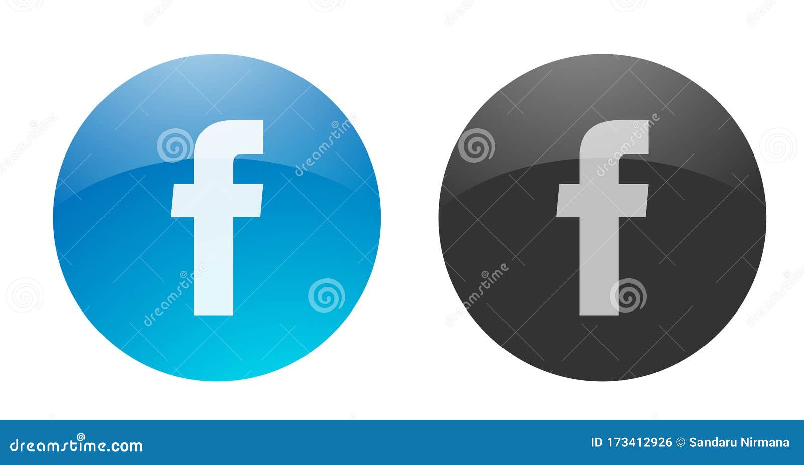 Facebook Logo Icon Facebook Text Vector Illustrations on White ...