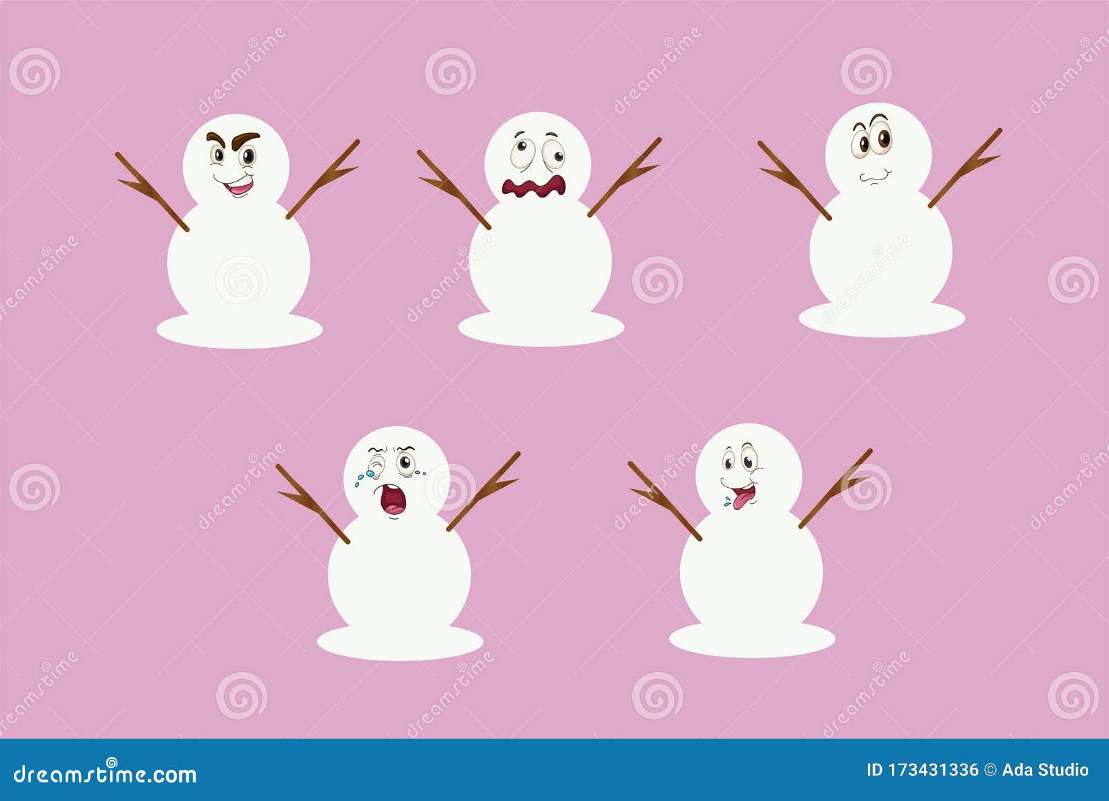 Basic RGB Snowman Face Expression 2 Stock Vector - Illustration of ...