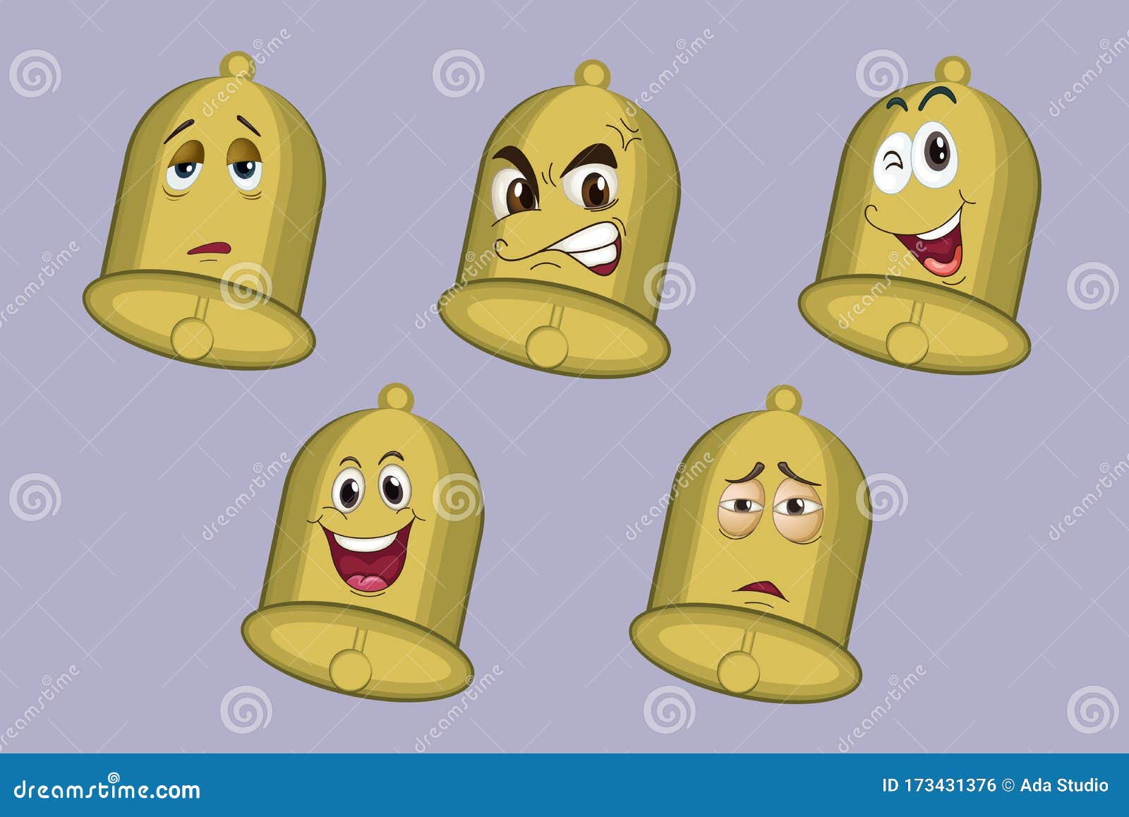 Basic RGB Bell Face Expression Stock Vector - Illustration of face ...