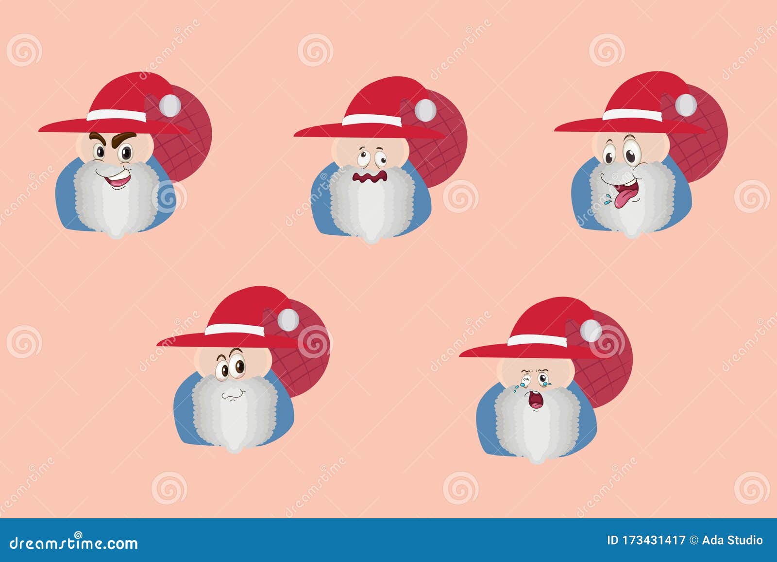 Dwarf`s Facial Expressions 2 Basic RGB Stock Vector - Illustration of ...