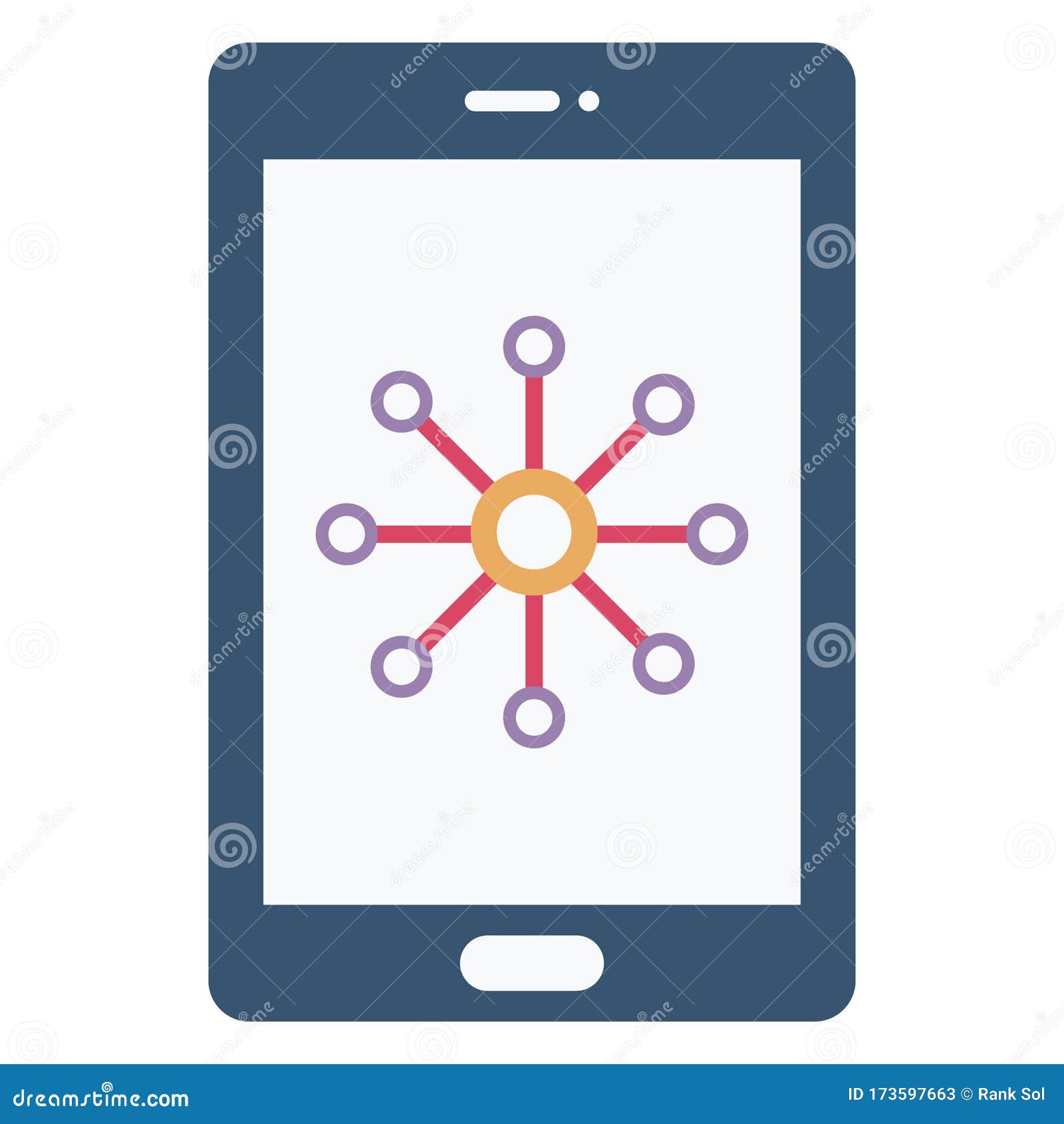 Mobile Graph Color Vector Icon Which Can Easily Modify or Edit Stock ...