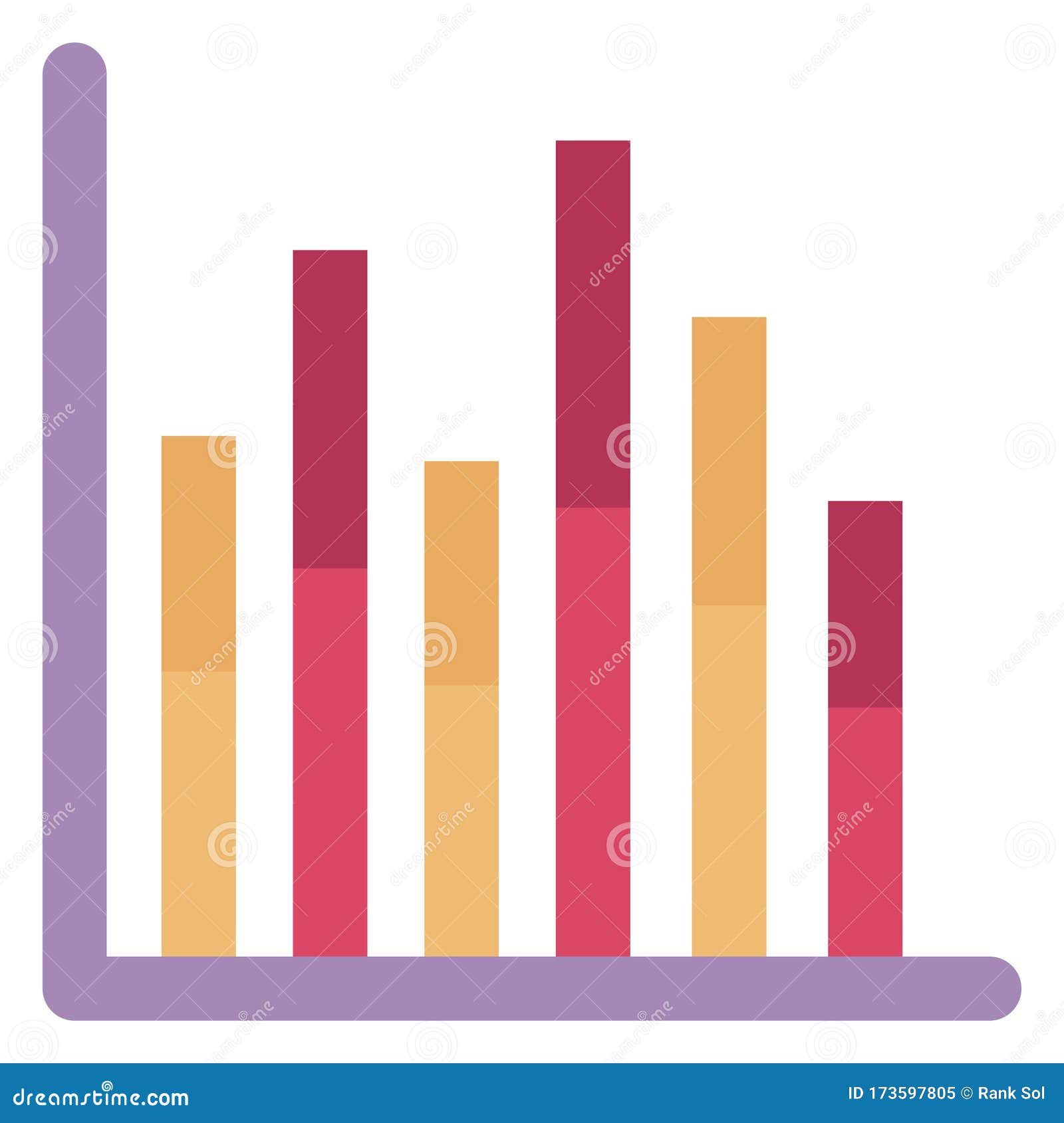 Bar Chart Color Vector Icon Which Can Easily Modify or Edit Stock ...