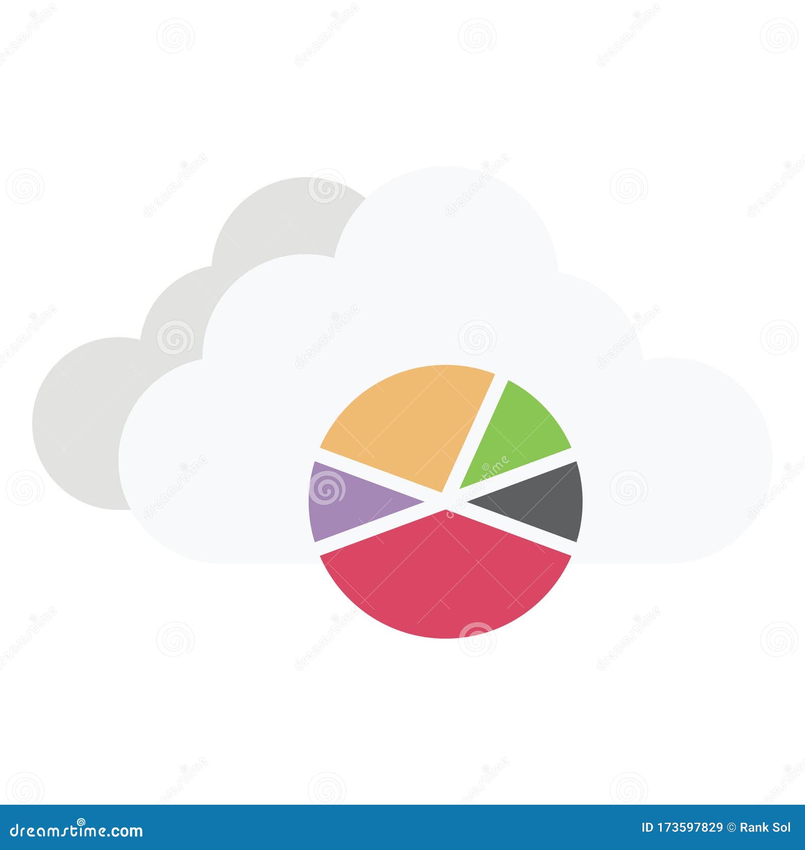 Cloud Graph Color Vector Icon Which Can Easily Modify or Edit Stock ...