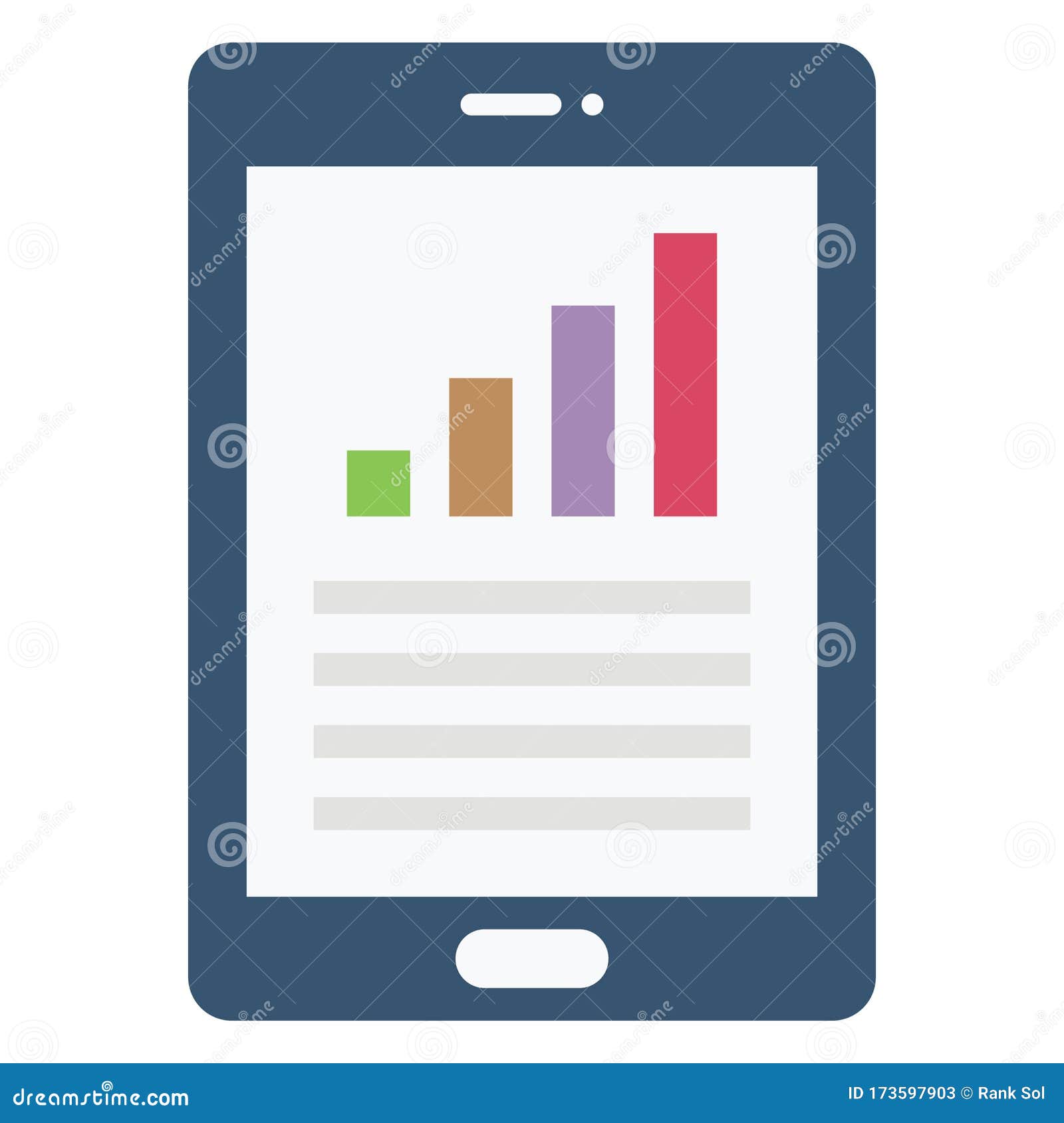 Mobile Graph Color Vector Icon Which Can Easily Modify or Edit Stock ...