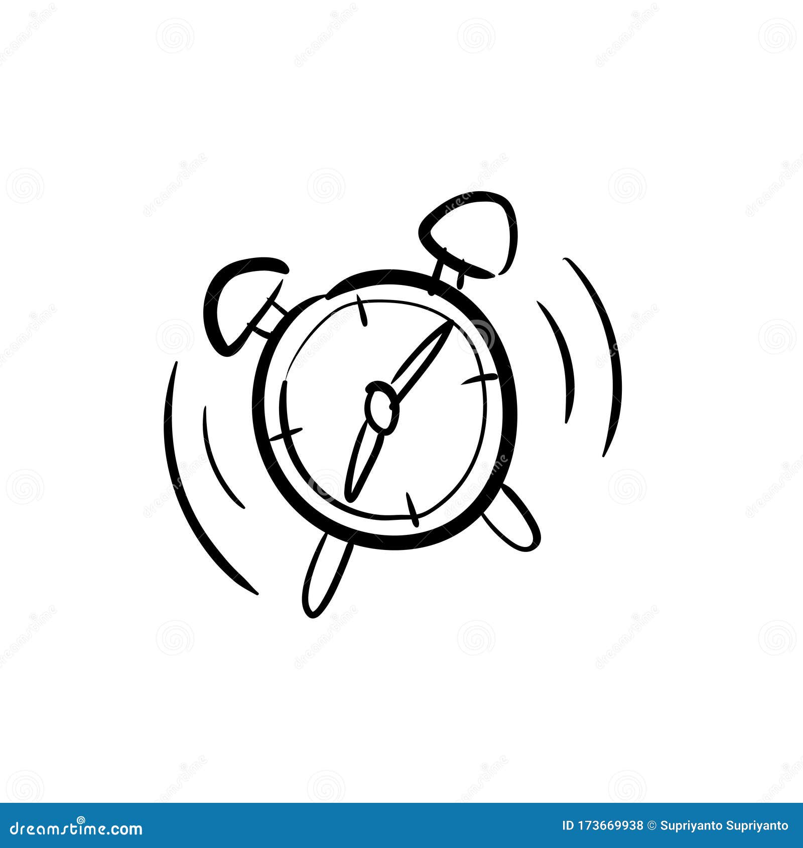 Vector Sketch Illustration of Alarm. Stock Illustration - Illustration ...