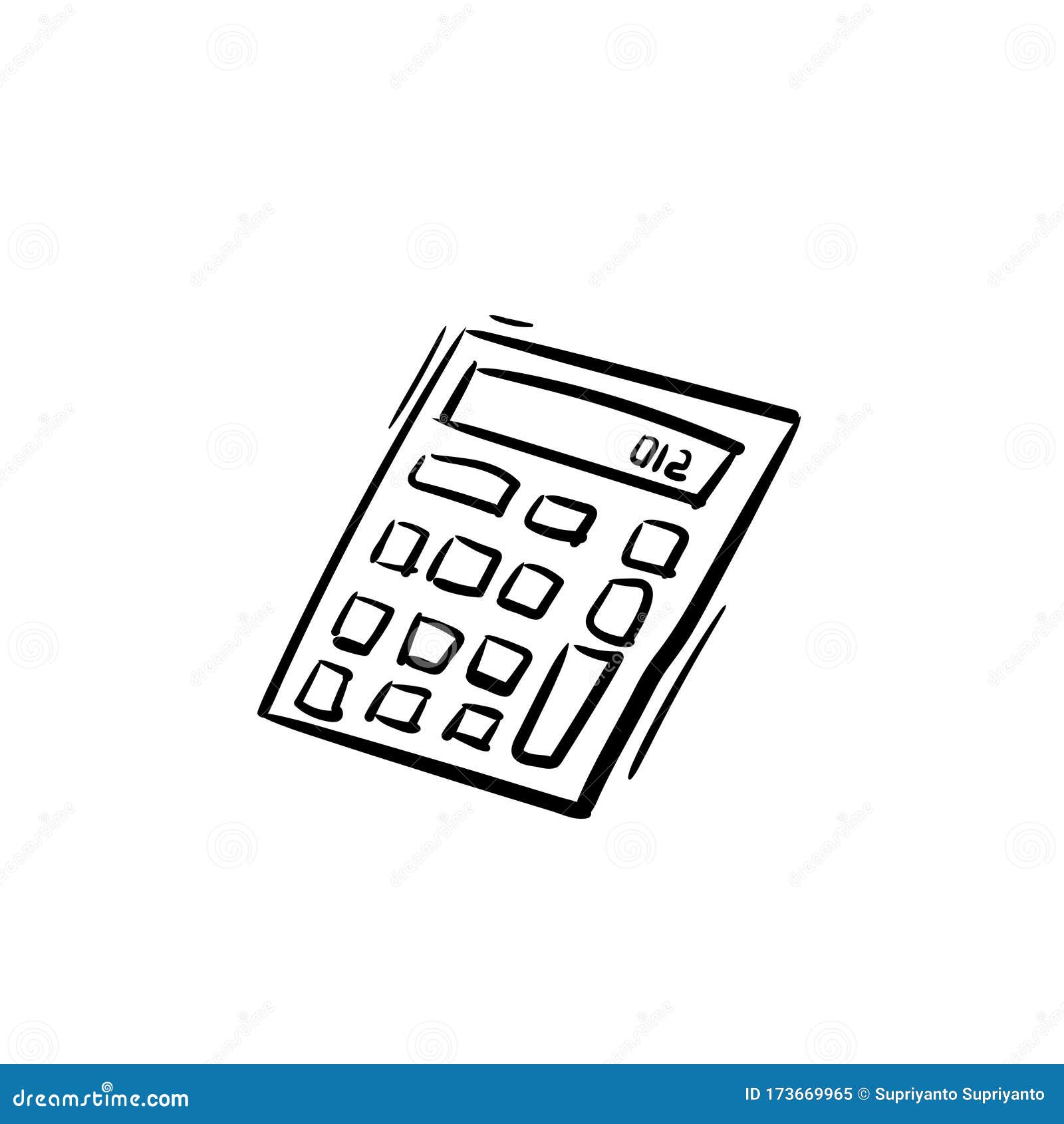 Vector Sketch Illustration of Calculator. Stock Vector - Illustration ...