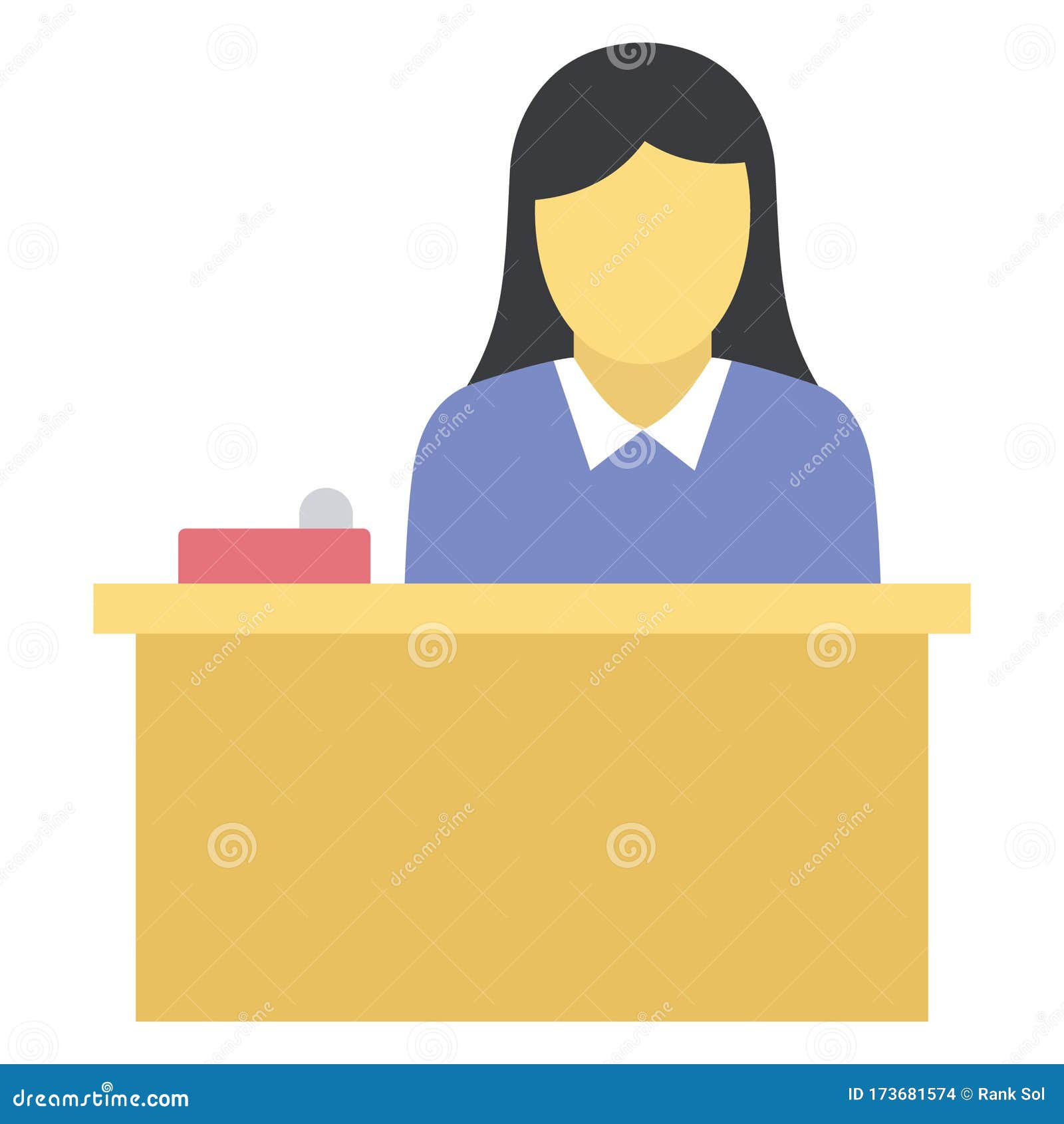 Front Desk, Help Desk Color Vector Icon Which Can Easily Modify or Edit ...
