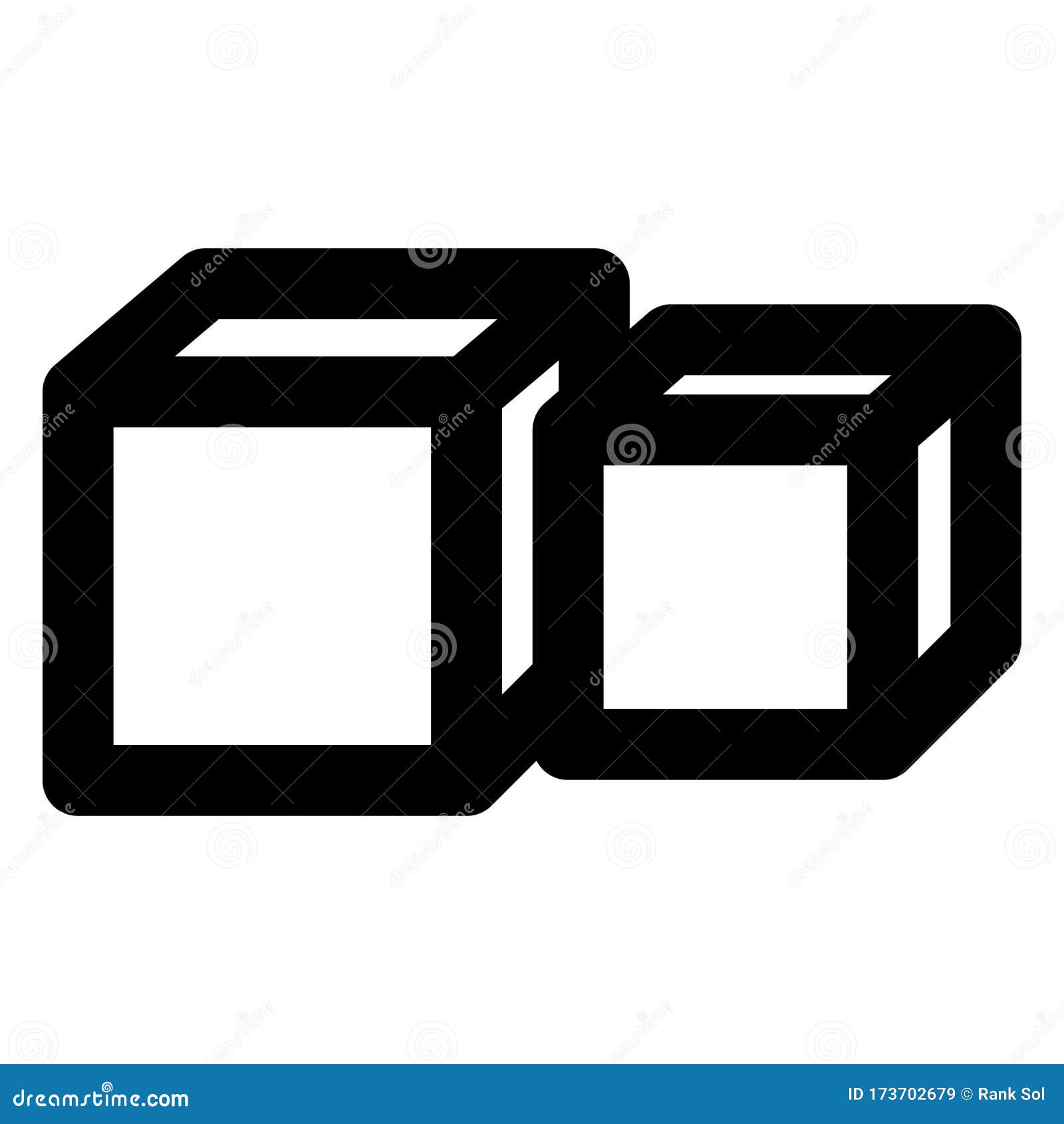 Box, Cube Bold Outline Vector Icon Which Can Easily Modified or Edited ...