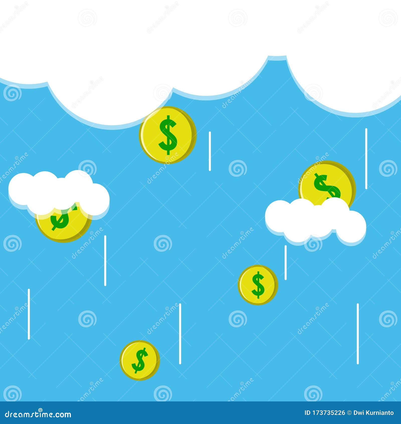 Vector Illustration of a Rain of Money Falling Stock Vector ...
