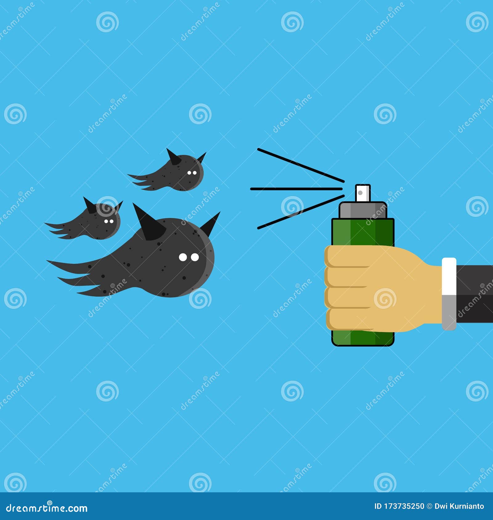 Vector Illustration of Killing Germs, Viruses, Bacteria Stock Vector ...