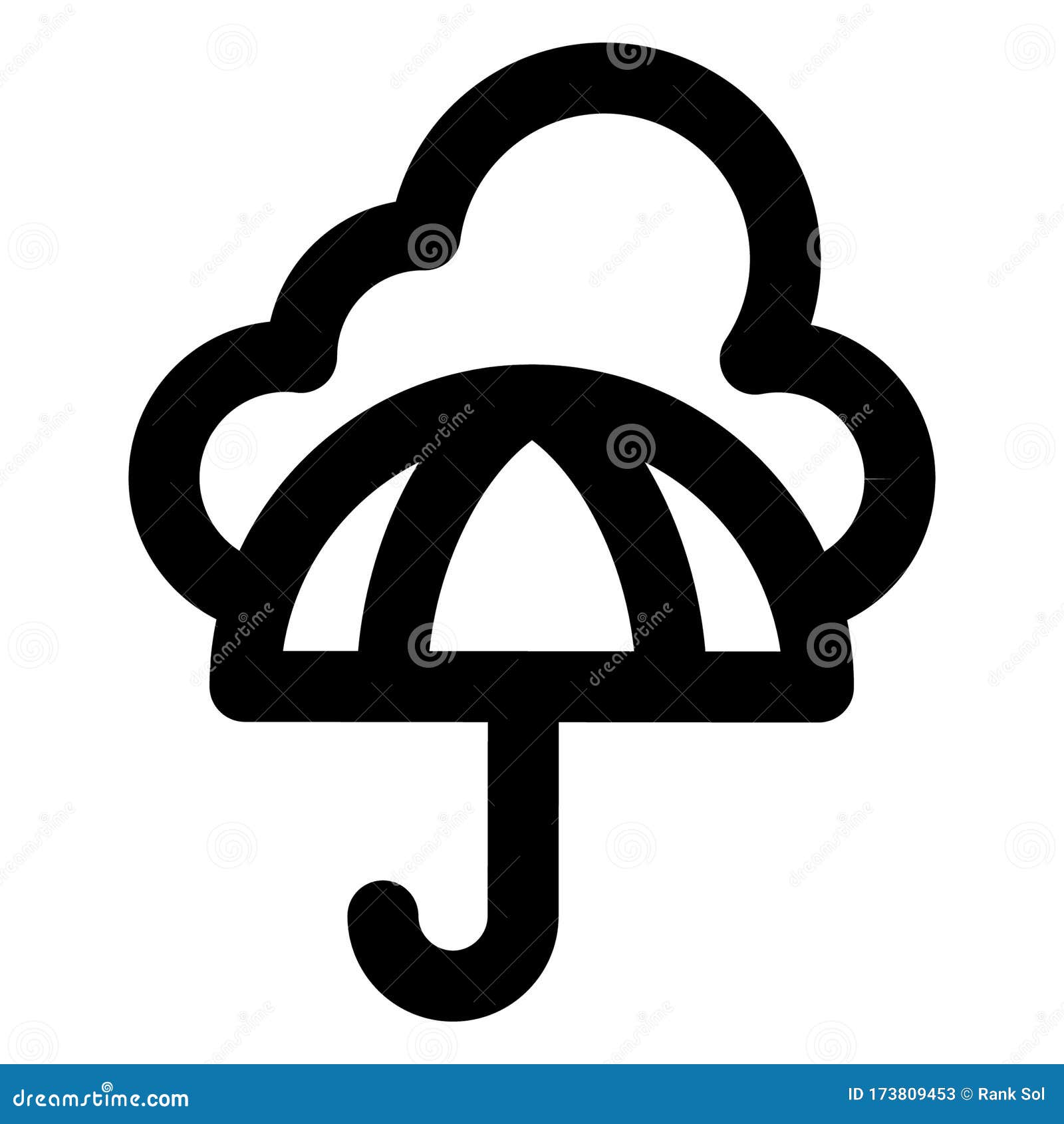 Cloud Computing, Cloud Network Bold Outline Vector Icon Which Can Easily Modified or Edited ...