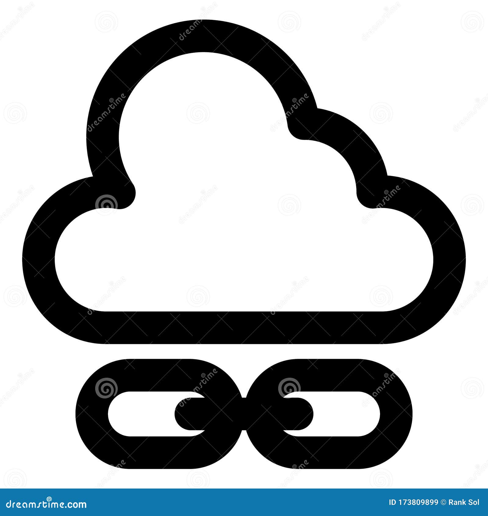 Cloud Computing, Cloud Data Bold Outline Vector Icon Which Can Easily Modified or Edited Stock ...