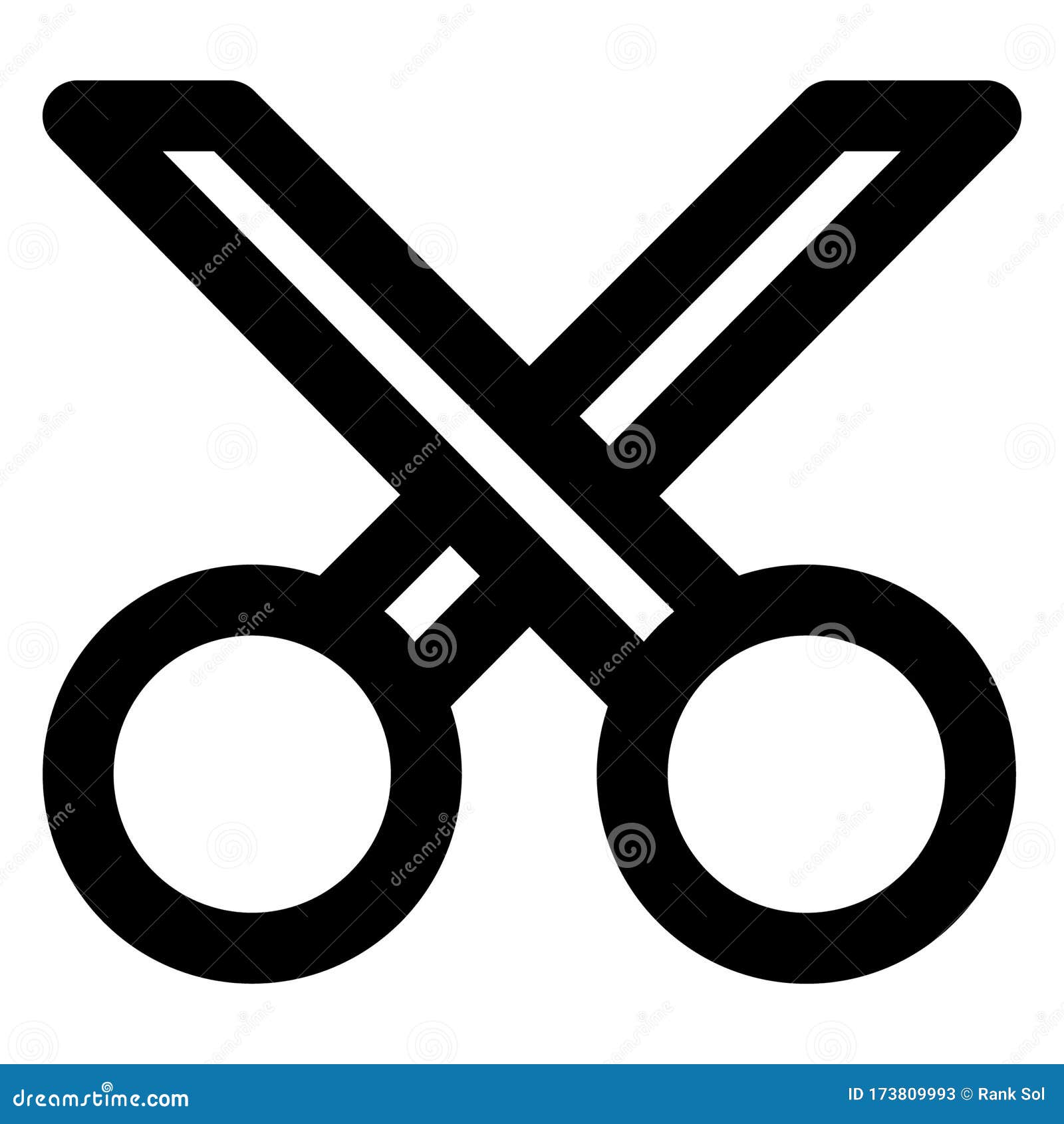 Cut, Cutting Tool Bold Outline Vector Icon Which Can Easily Modified or ...