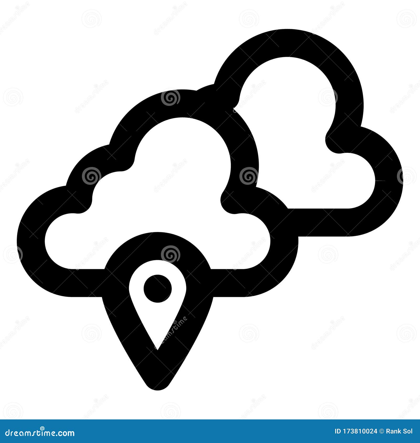 Cloud Computing, Cloud Connection Bold Outline Vector Icon Which Can Easily Modified or Edited ...