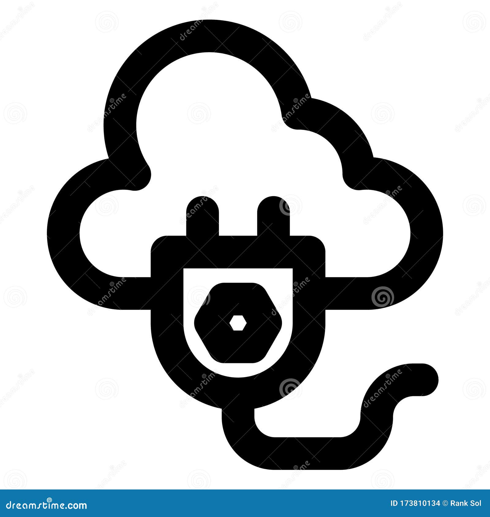 Cloud Computing, Cloud Hosting Bold Outline Vector Icon Which Can Easily Modified or Edited ...