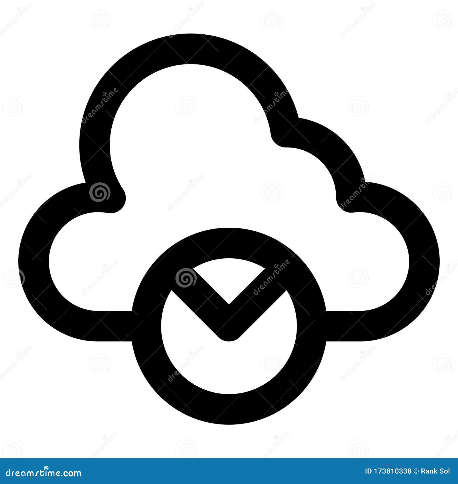 Cd, Cloud Media Bold Outline Vector Icon Which Can Easily Modified or ...