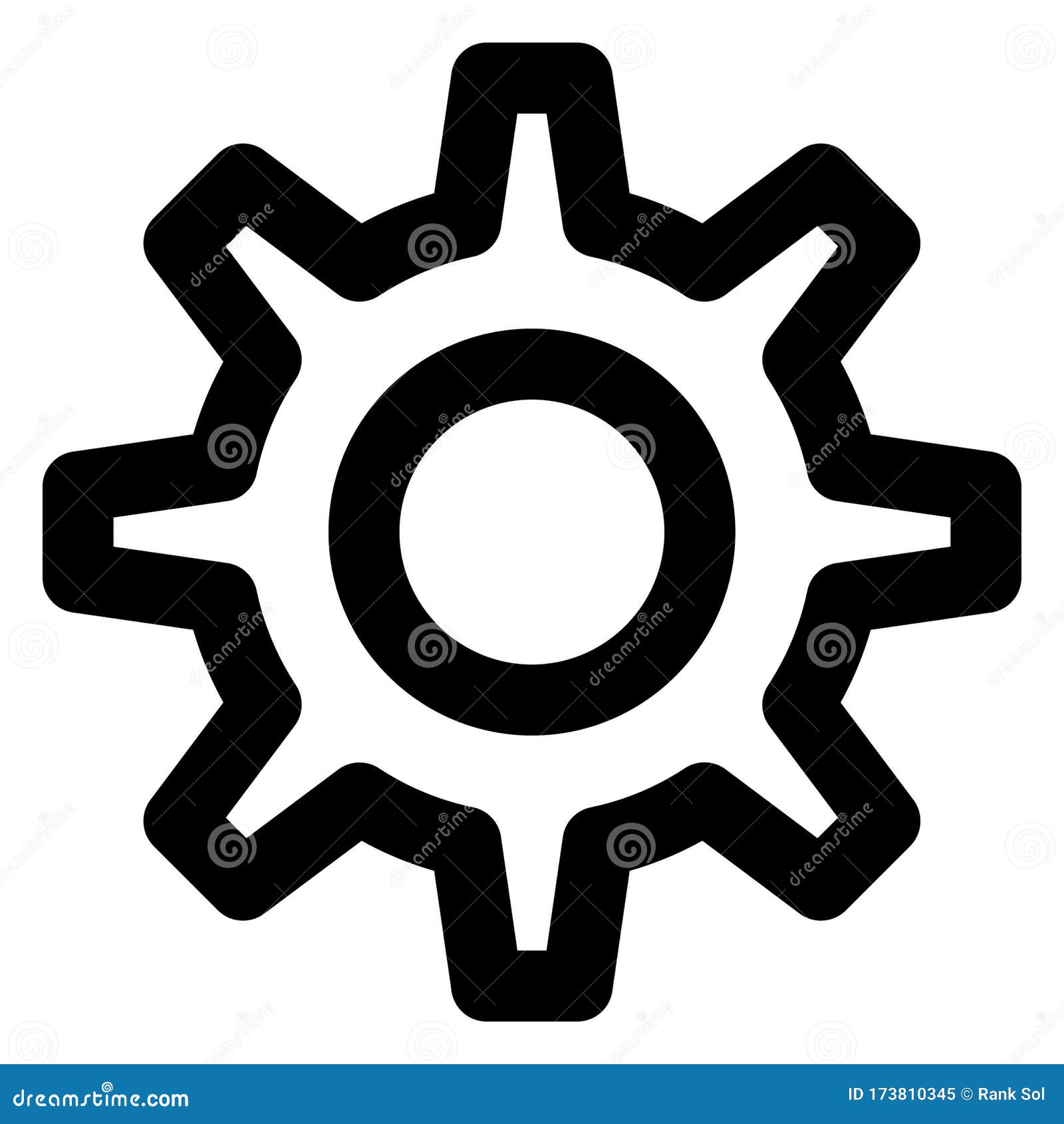 Cog, Cogwheel Bold Outline Vector Icon Which Can Easily Modified or ...
