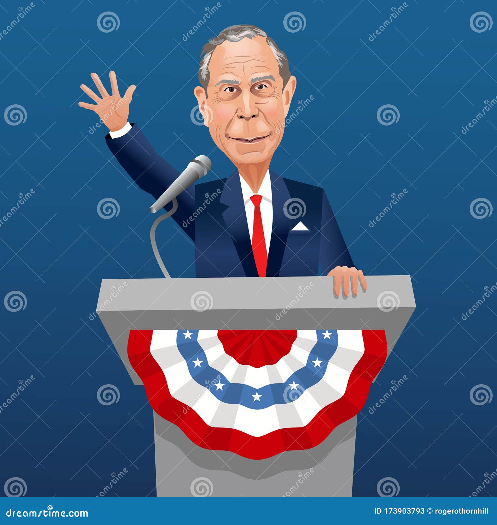 Caricature of 2020 Presidential Candidate Michael Bloomberg, Democrat ...