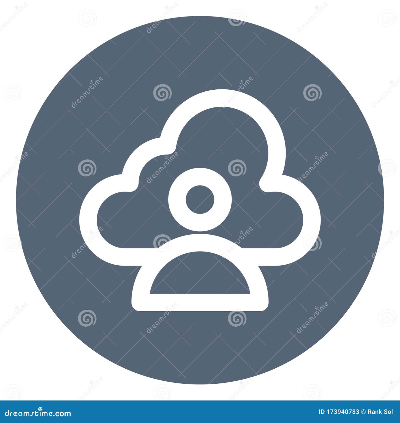 Cloud Computing, Cloud User Bold Outline Vector Icon Which Can Easily ...