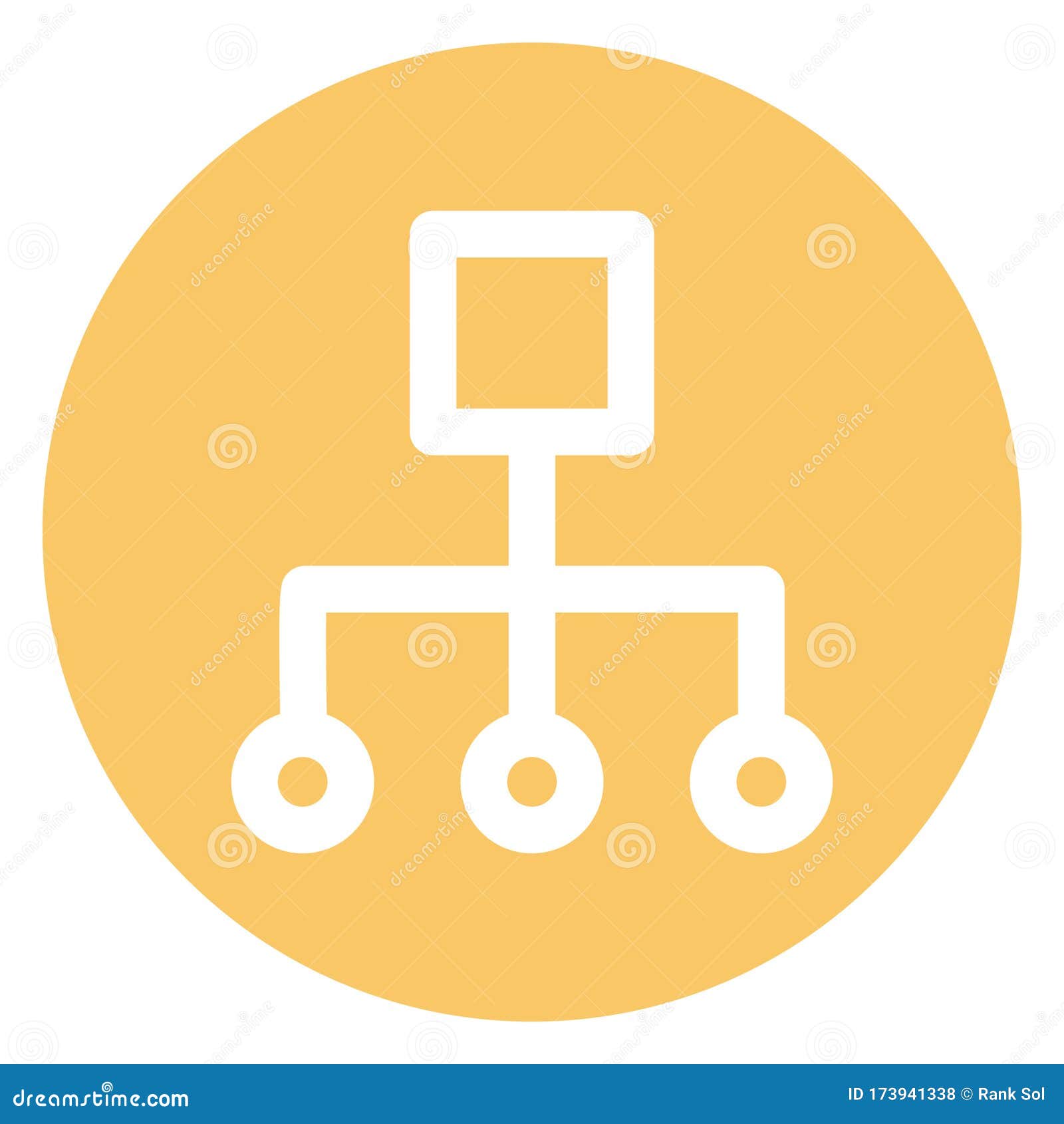 Hierarchy, Network Bold Outline Vector Icon Which Can Easily Modified ...