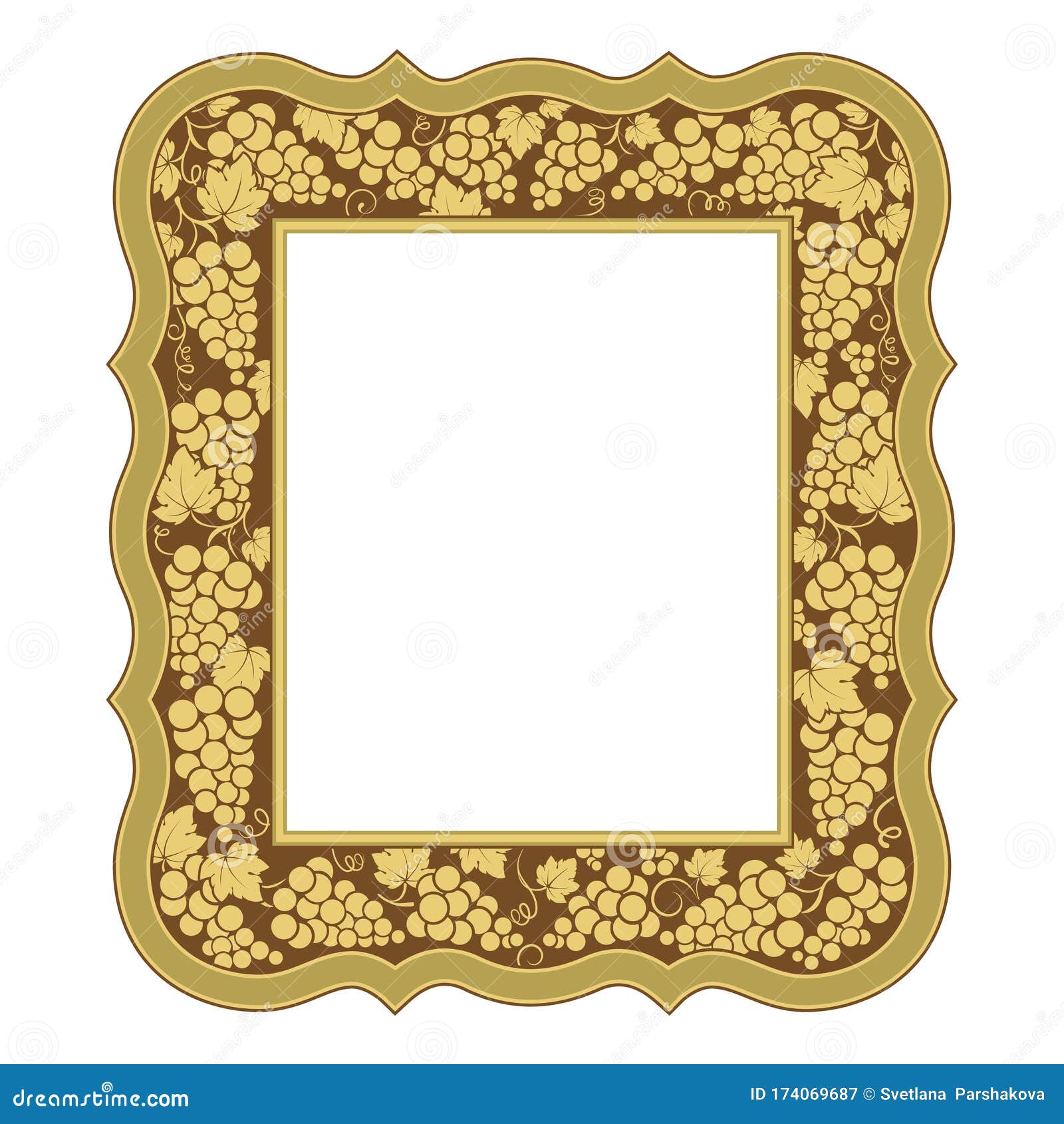 Decorative Framework with Grapes and Leaves. Stock Vector ...