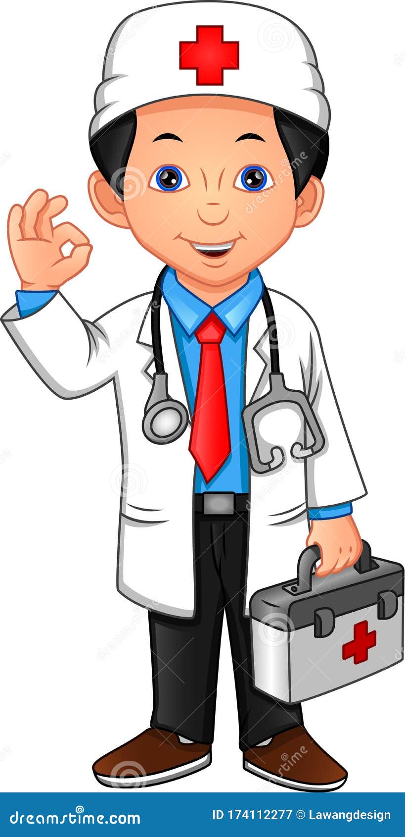 Young doctor waving editorial photography. Illustration of handsome ...