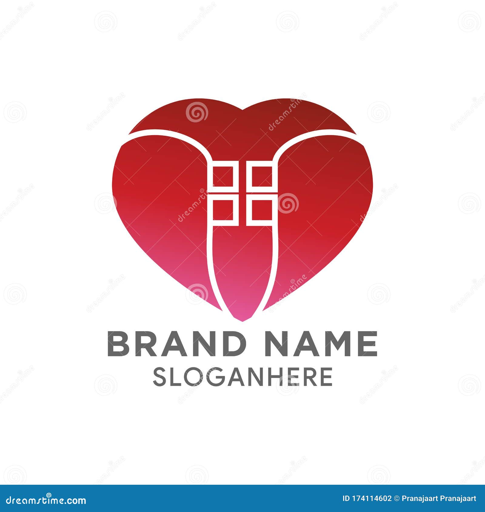 Heart home logo design stock illustration. Illustration of idea - 174114602