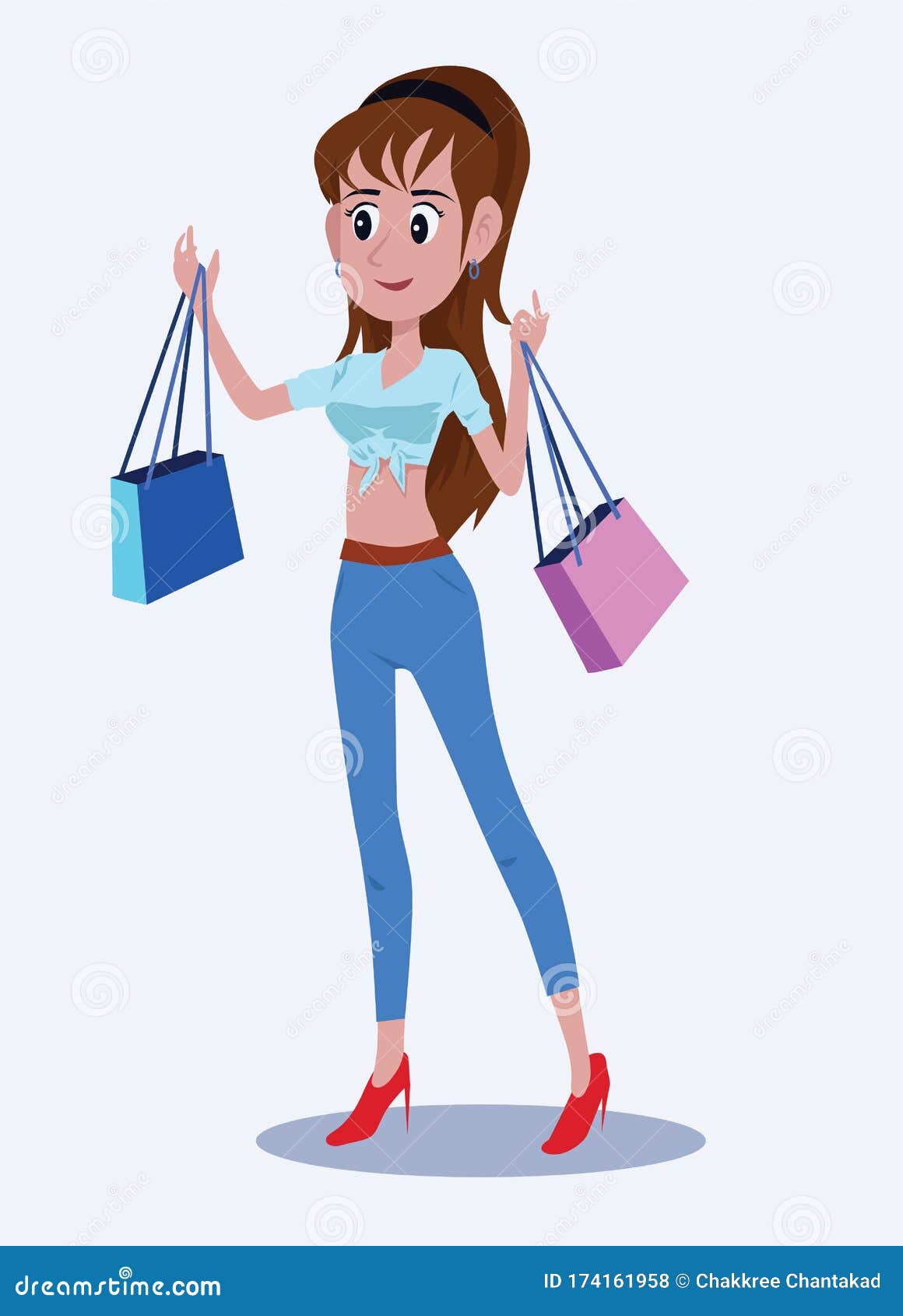 Fashionable Beautiful Girls. Cartoon Female Characters in Stylish ...