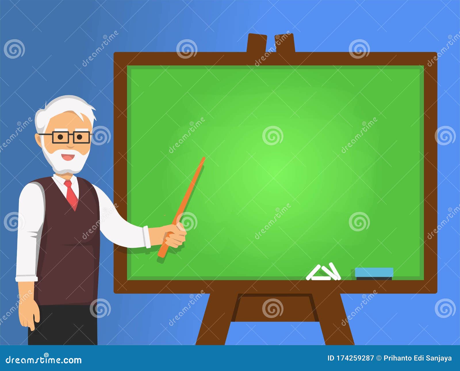 Professor Pointing at the Chalkboard Stock Vector - Illustration of ...