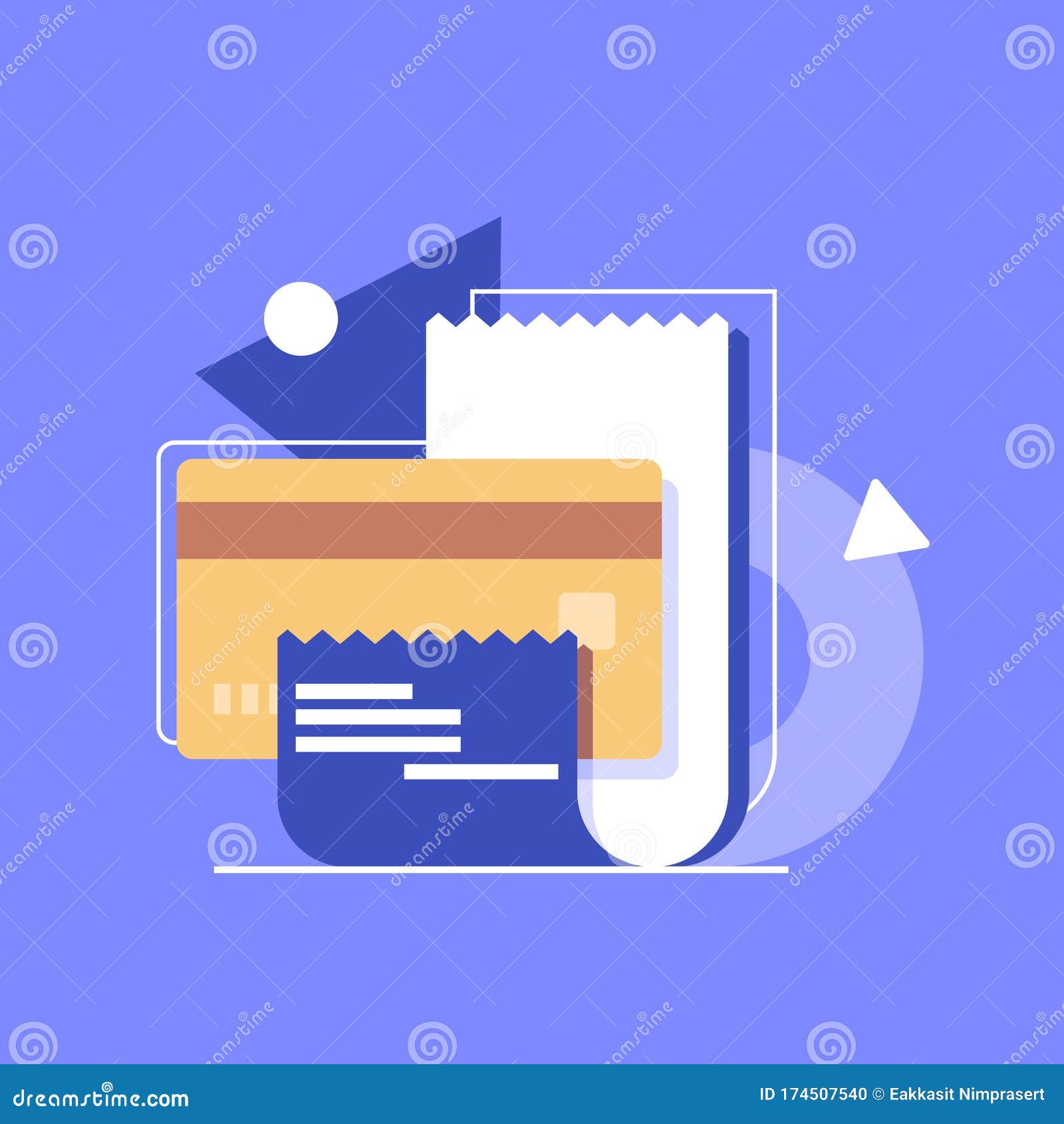 Flat Cartoon Tax Bill Document Analysis Stock Vector - Illustration of ...