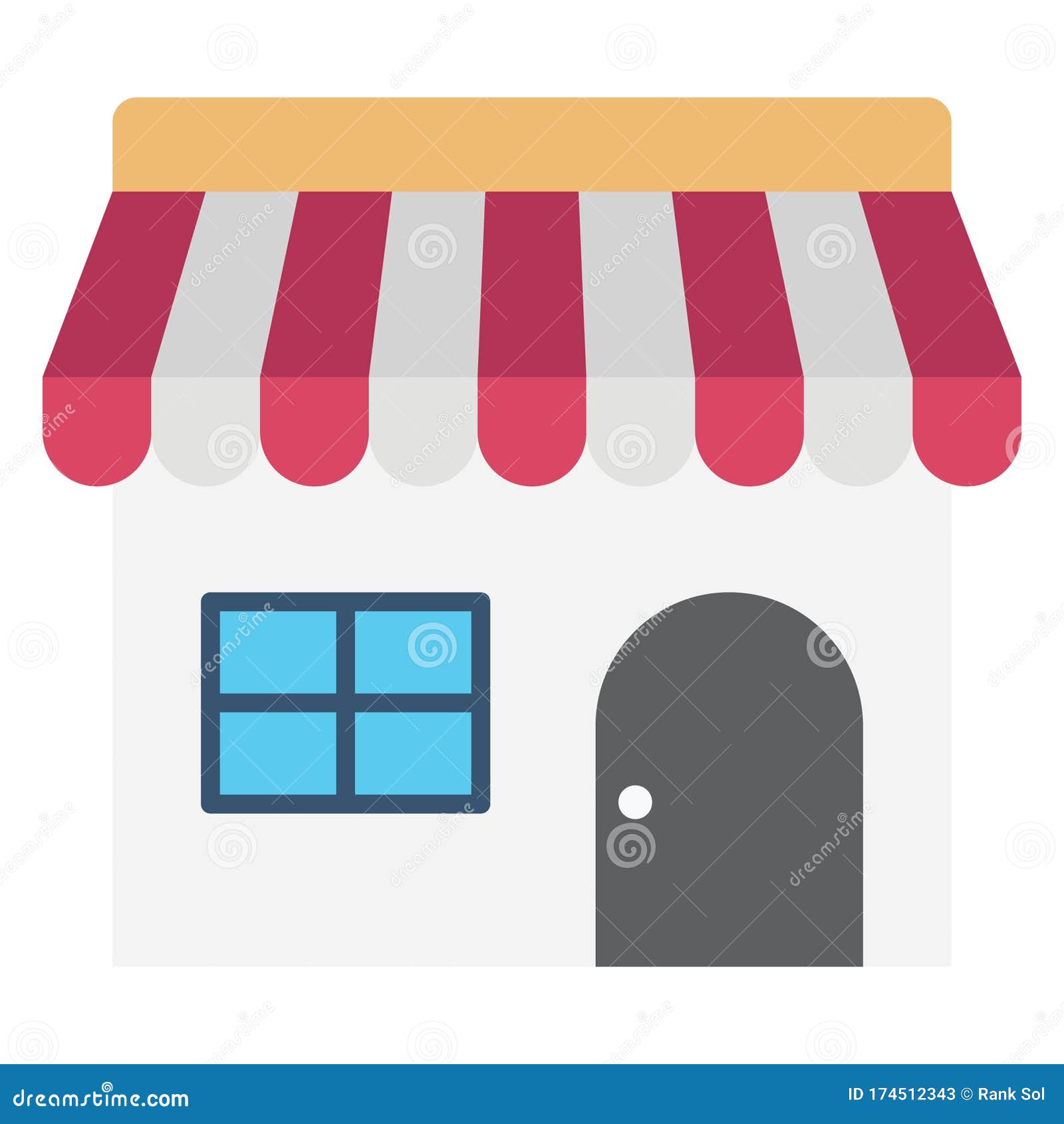 Street Shop Color Vector Icon Which Can Easily Modify or Edit Stock ...