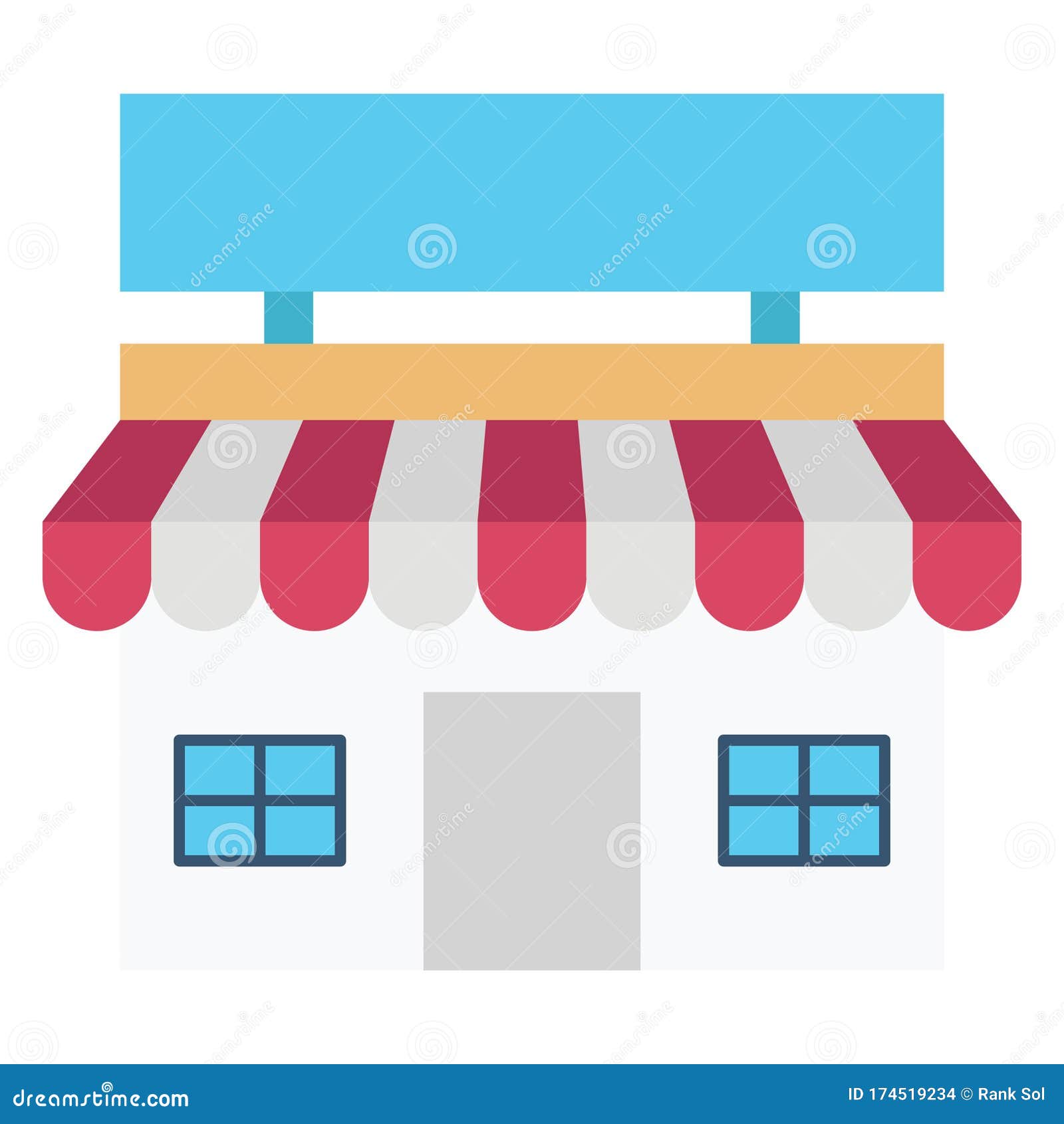 Street Shop Color Vector Icon Which Can Easily Modify or Edit Stock ...