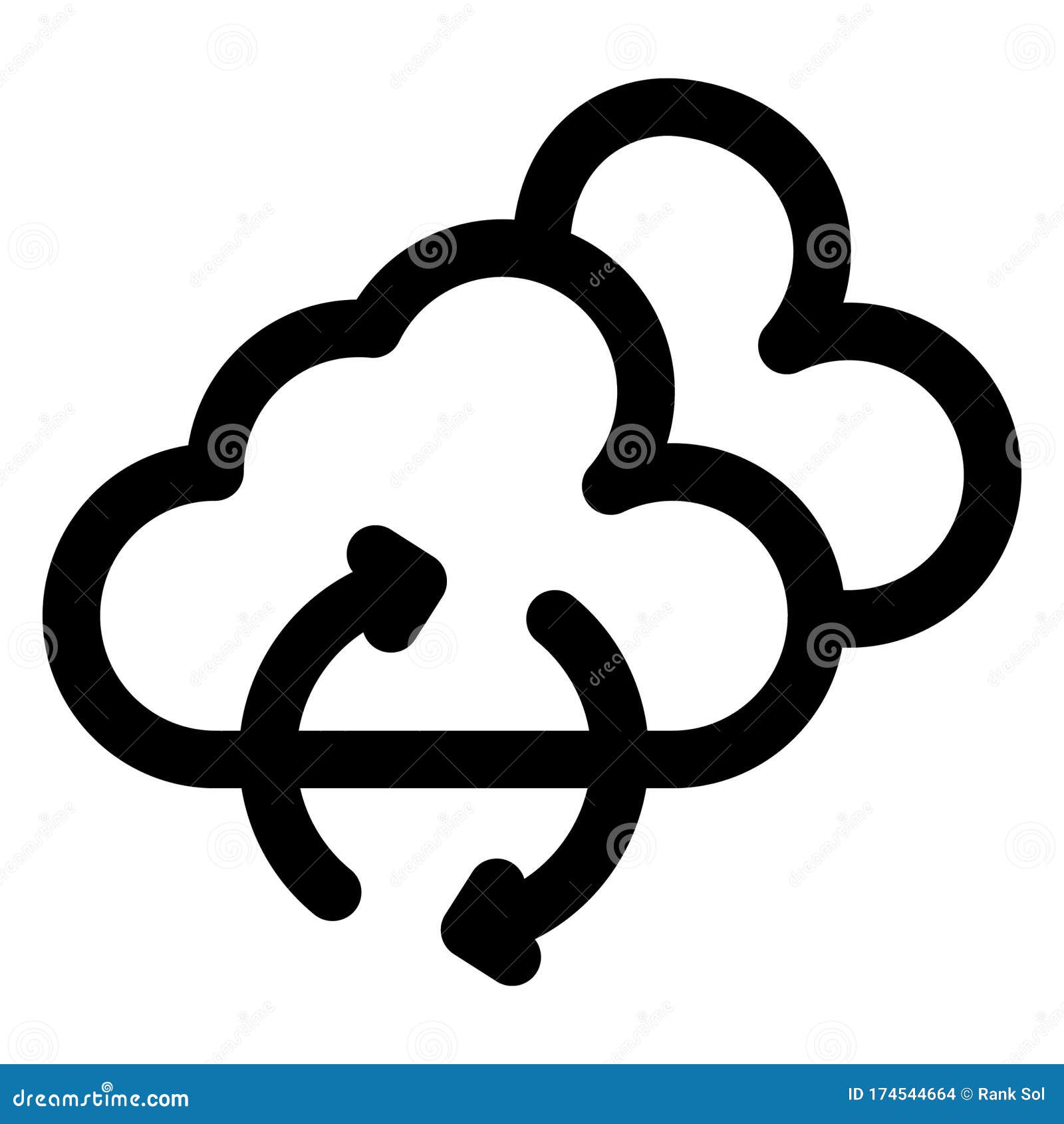 Cloud Network, Cloud Refresh Sign Bold Icon Which Can Easily Modify or ...