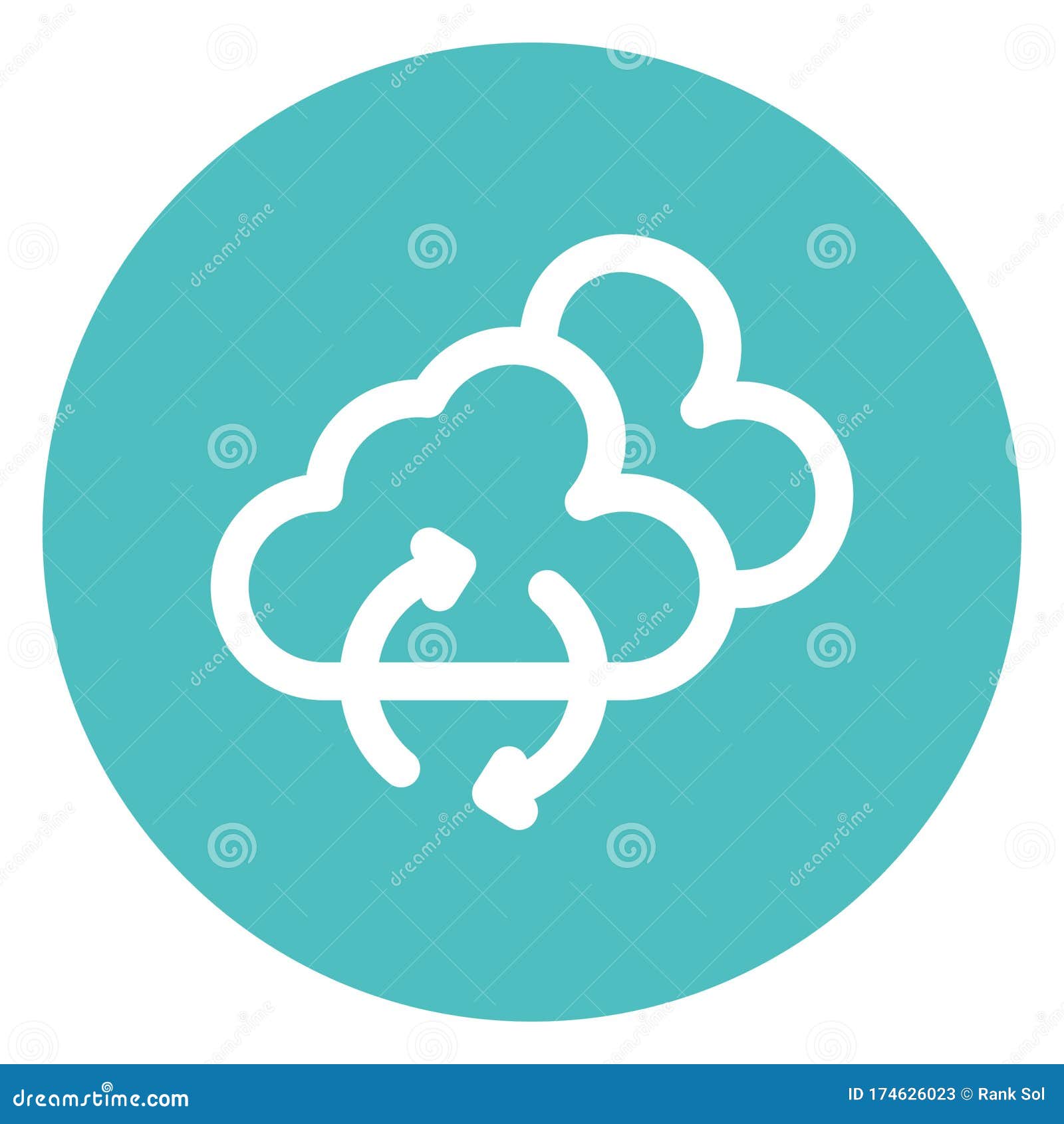 Cloud Network, Cloud Refresh Sign Bold Icon Which Can Easily Modify or ...