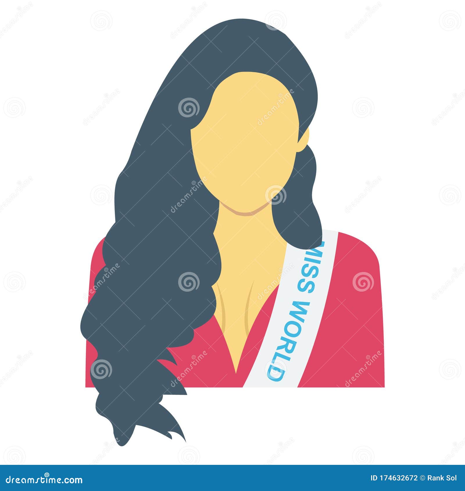 Miss Color Vector Icon Which Can Easily Modify or Edit Stock Vector ...